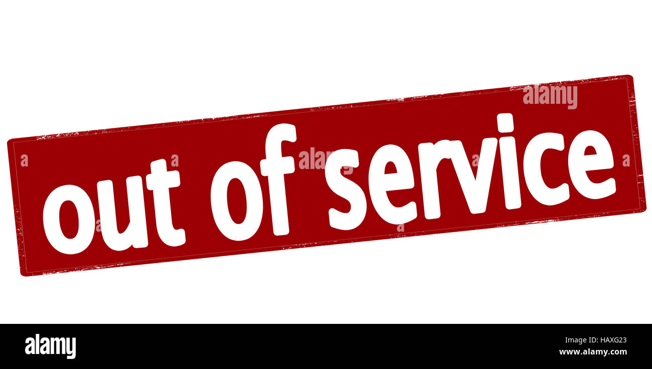 Rubber stamp with text out of service inside, vector illustration Stock ...