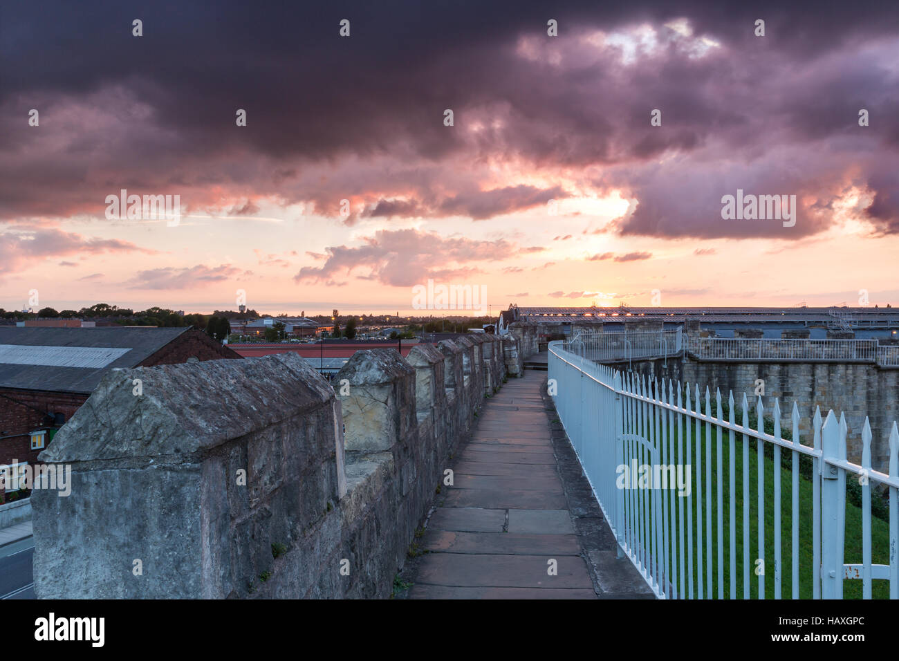 City Walls at Sunset, York Stock Photo - Alamy