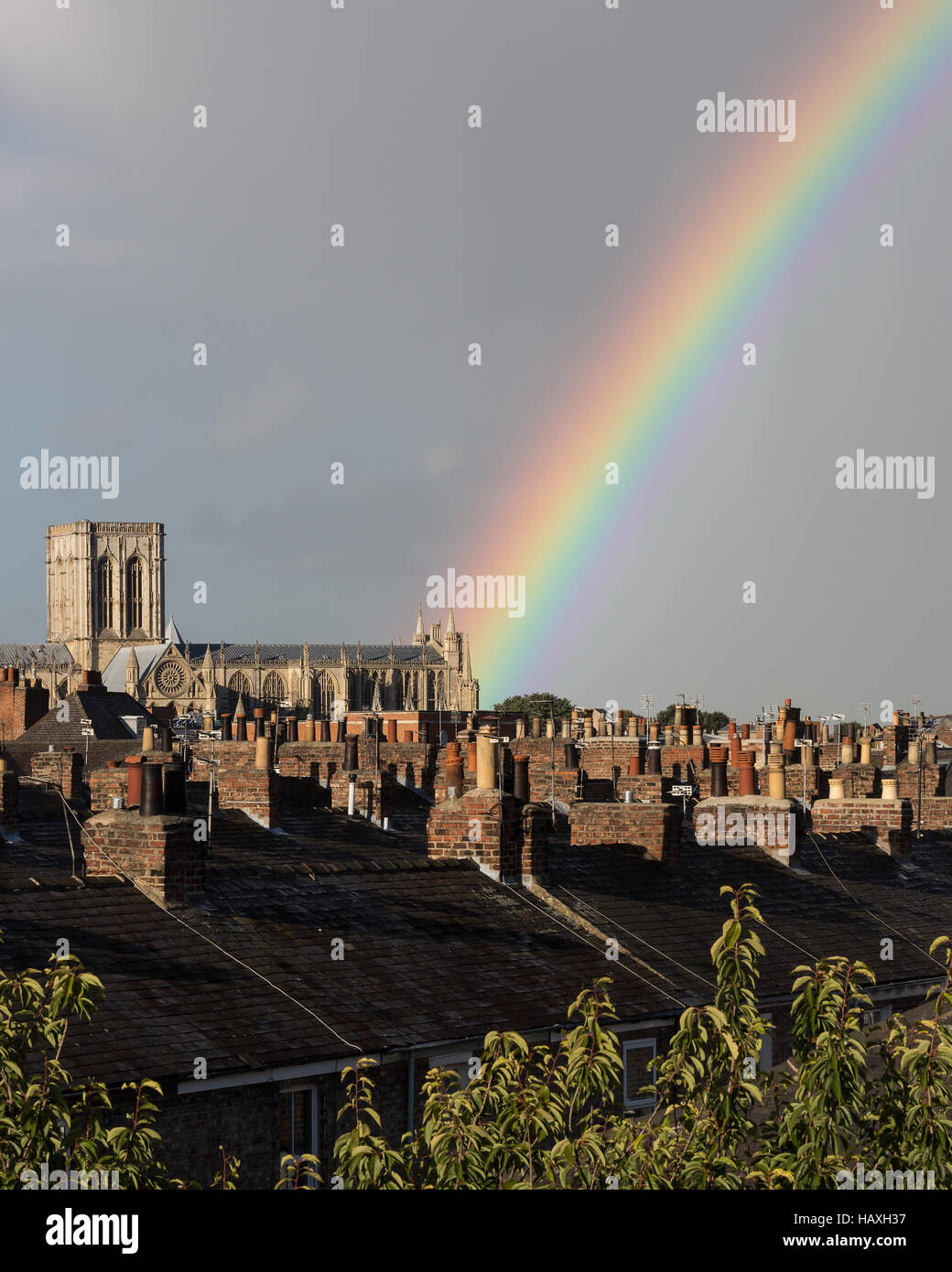 Rainbow Over York Minster Stock Photo - Alamy