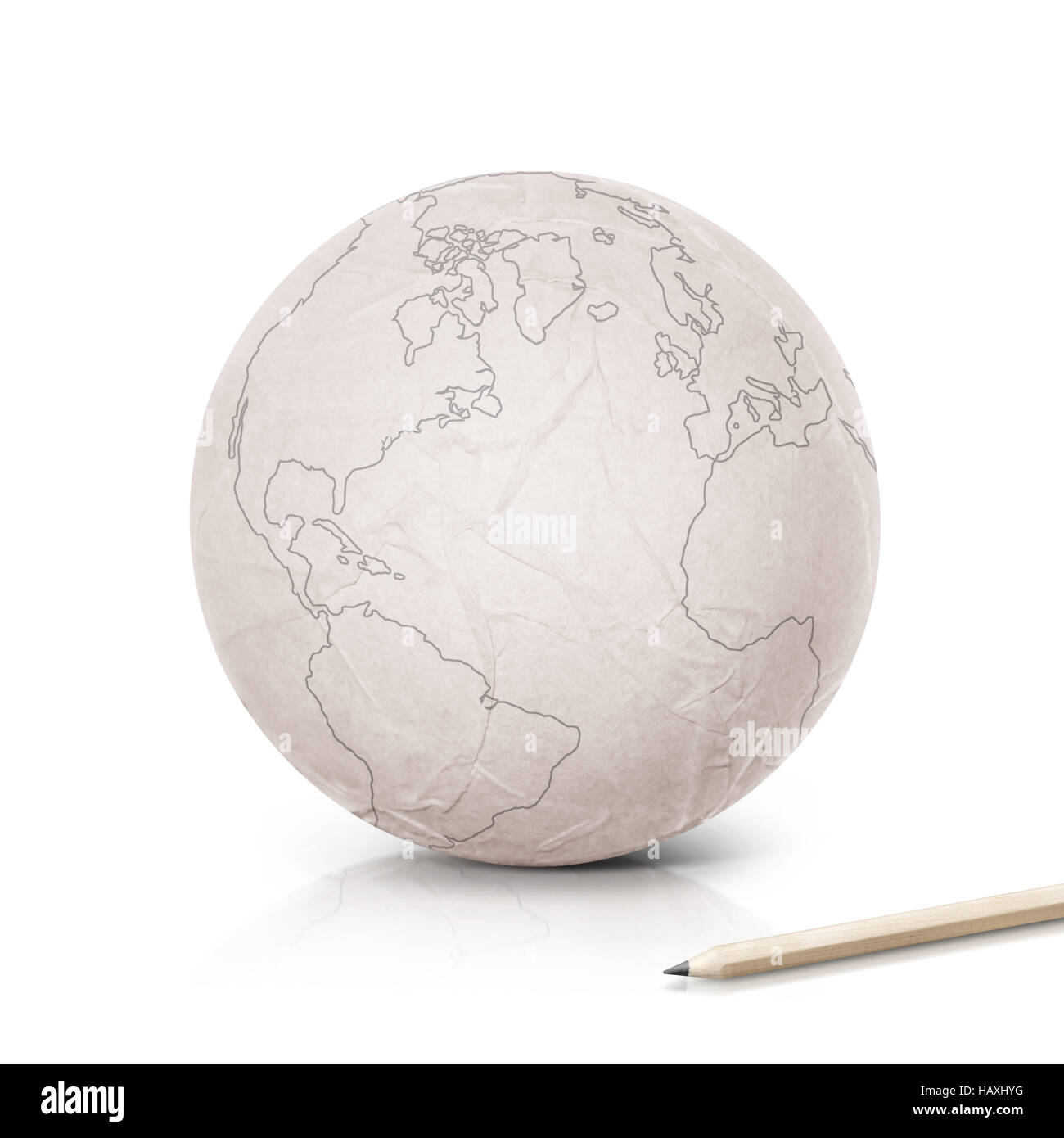 Globe sketch map world Cut Out Stock Images & Pictures - Alamy