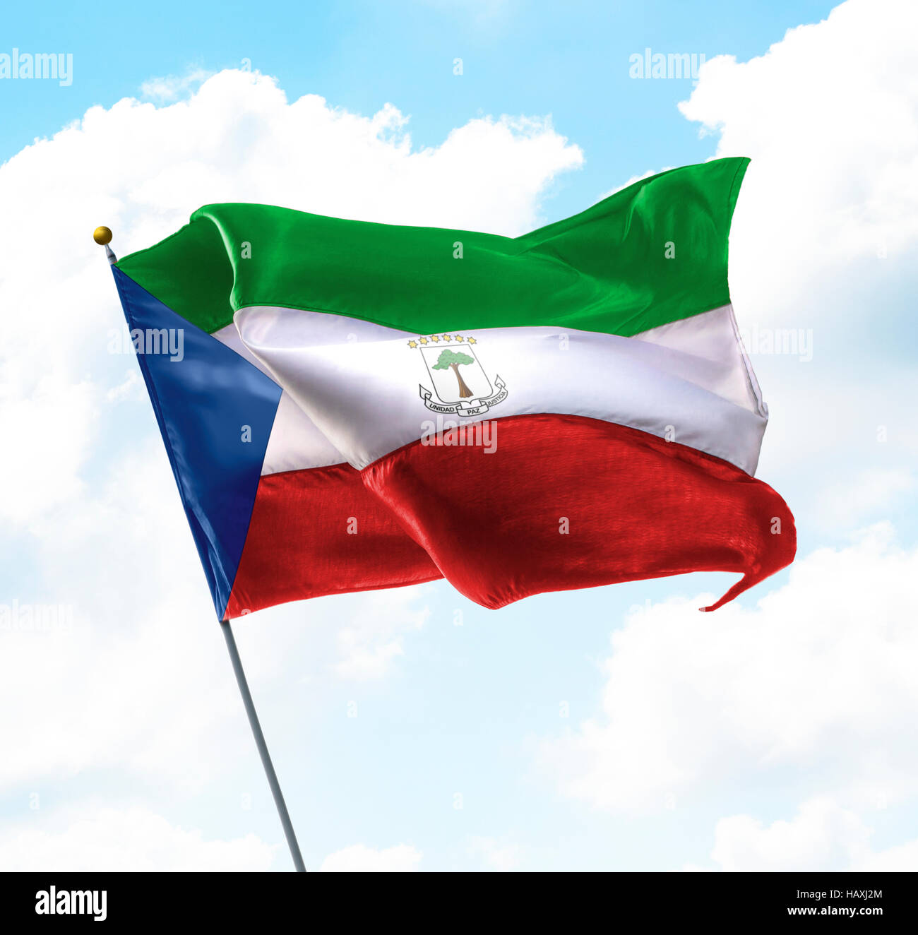 Equatorial guinea flag waving hi-res stock photography and images - Alamy