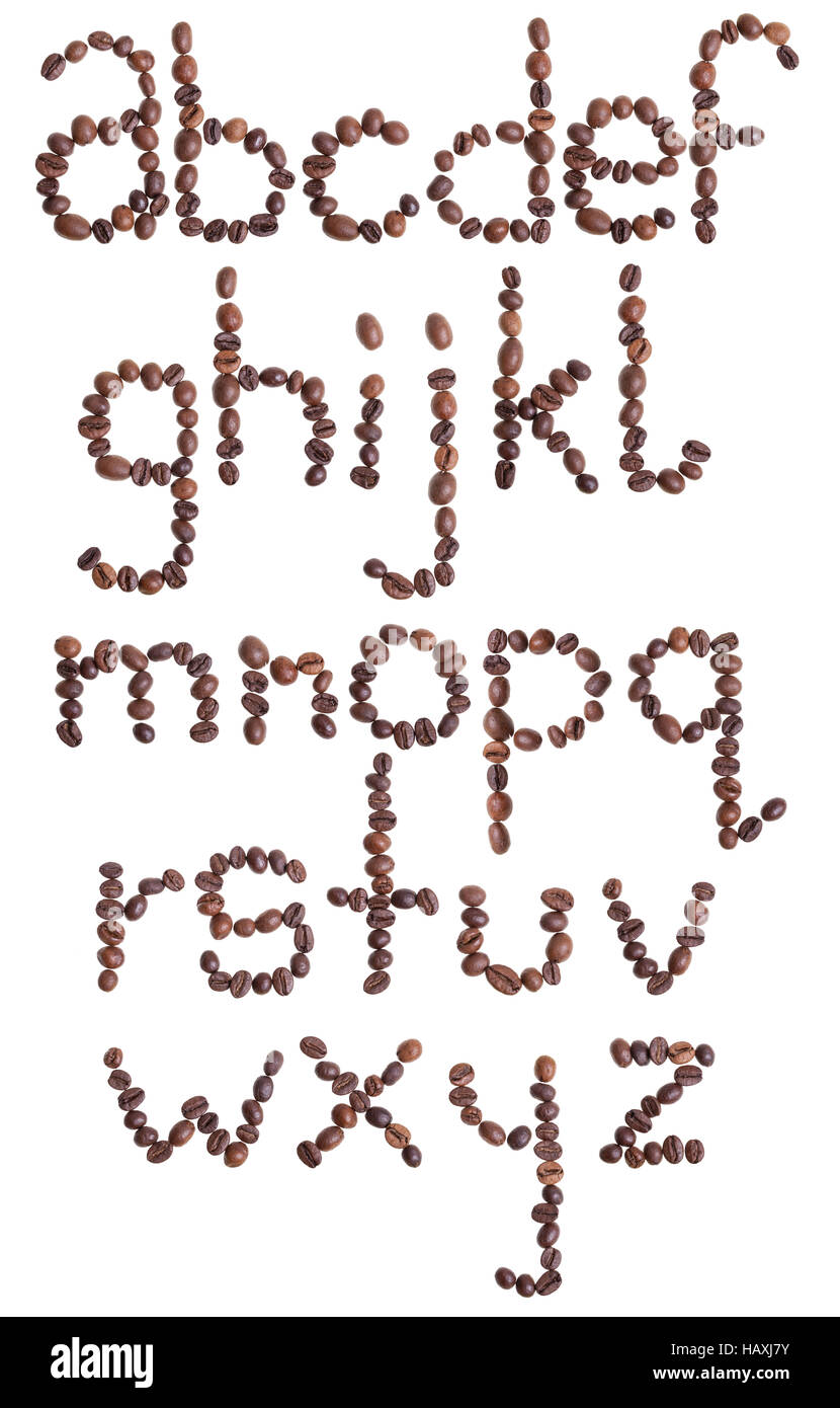 Alphabet letter made from coffee beans. Isolated on white background ...