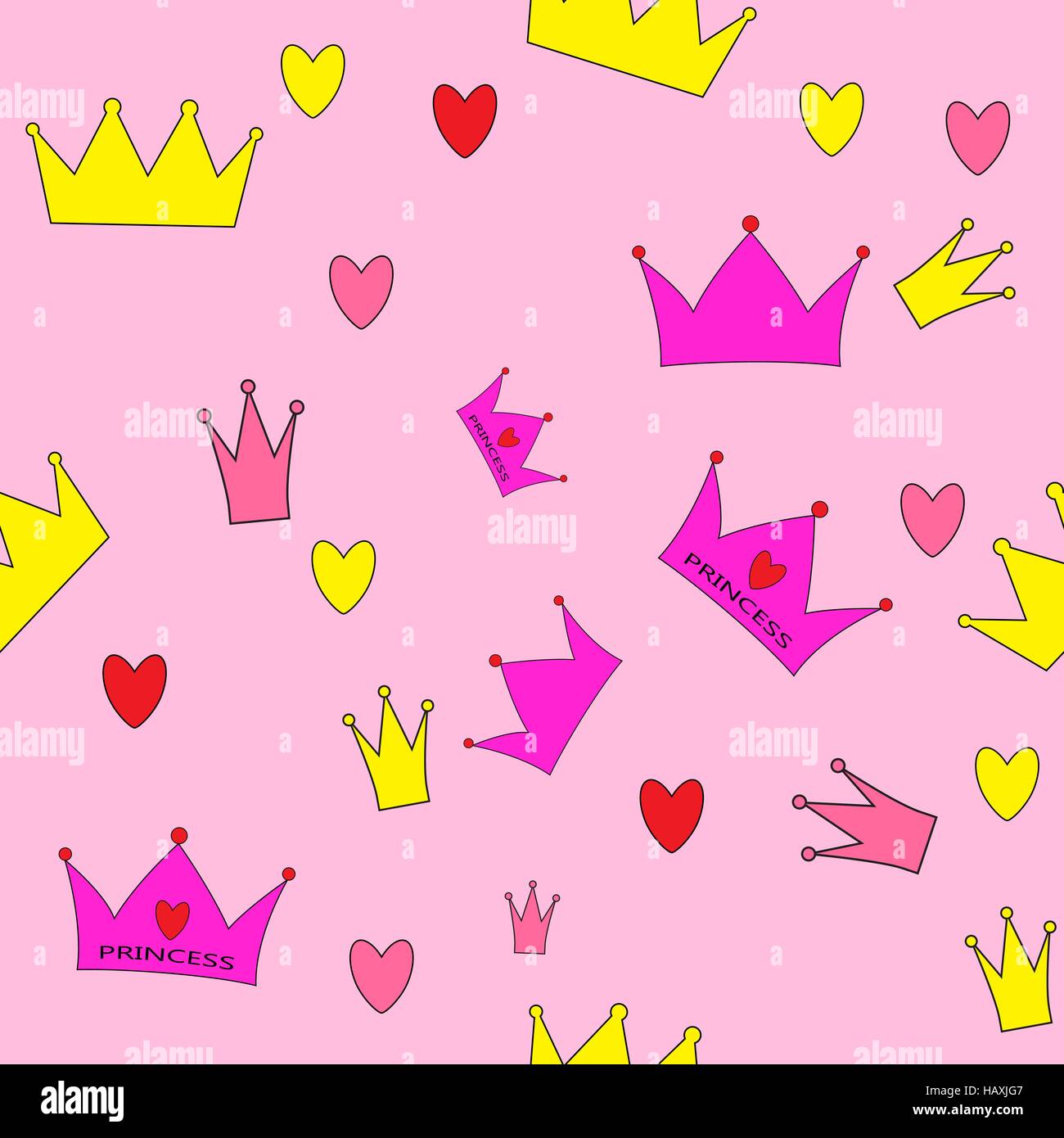 Princess Seamless Pattern Background Vector Illustration Stock Vector ...