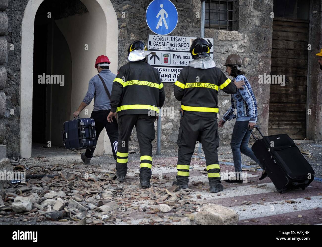 Aftermath of Italian earthquake in Norcia, Italy, following a 6.6 ...