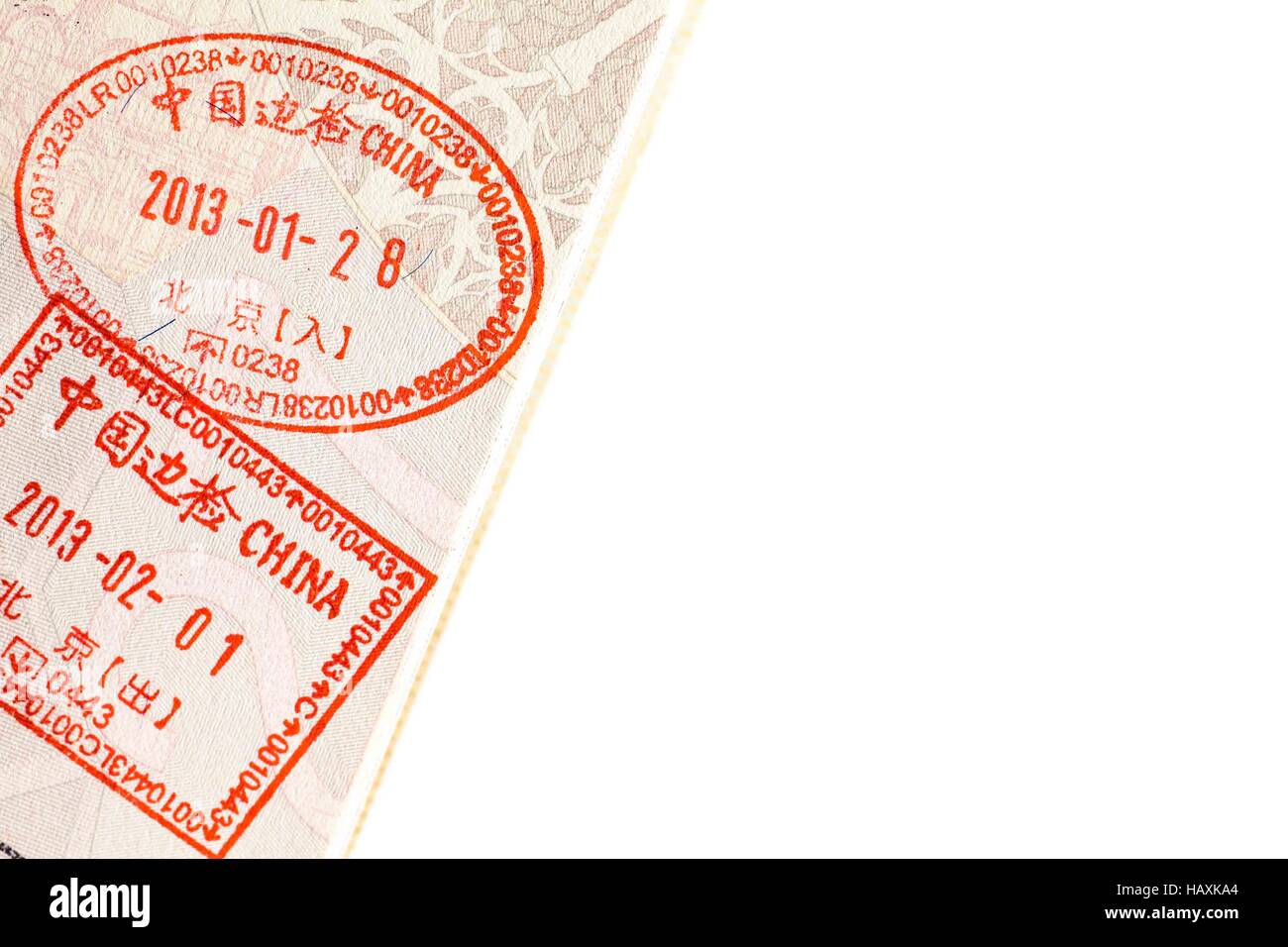 China passport stamp hi-res stock photography and images - Alamy