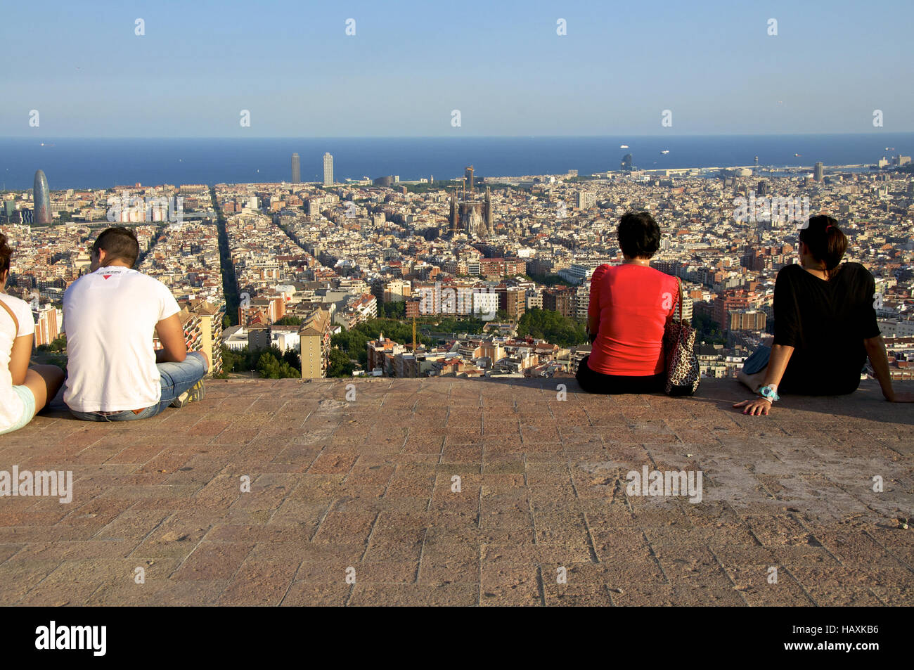 Barcelona skyline perspective hi-res stock photography and images - Alamy