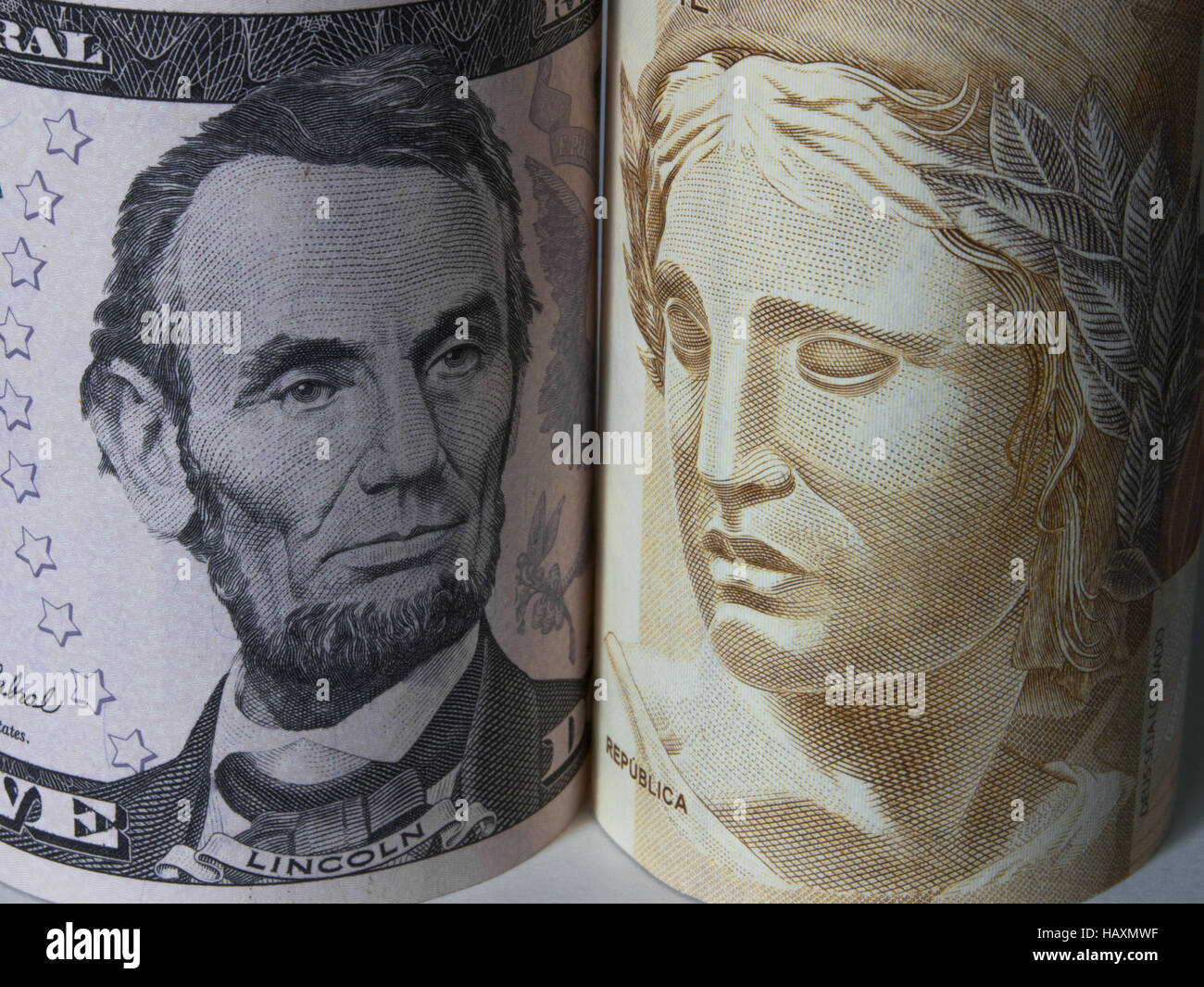 Dollar and Real Stock Photo - Alamy