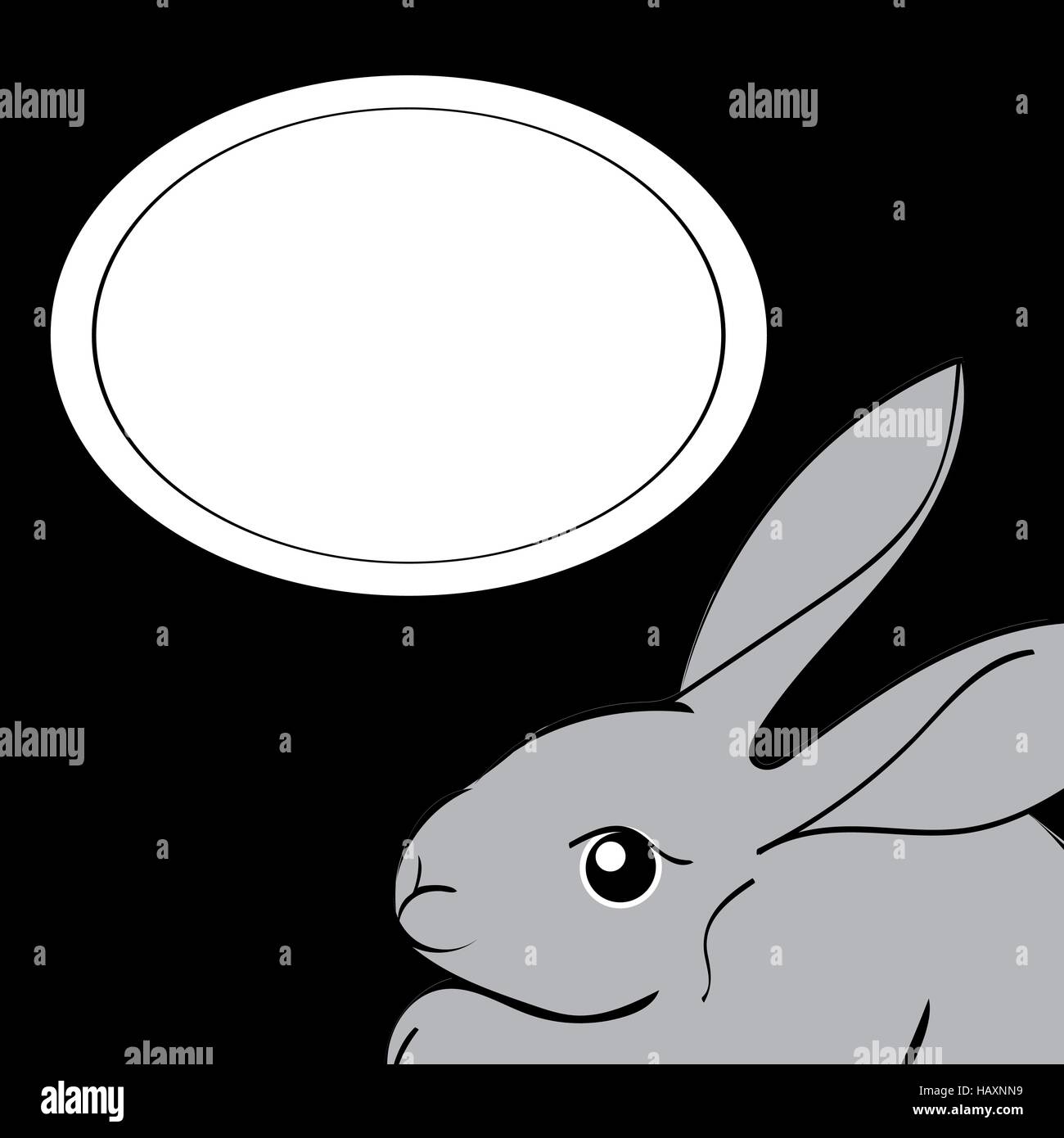 Black and grey rabbit Stock Vector Images - Alamy