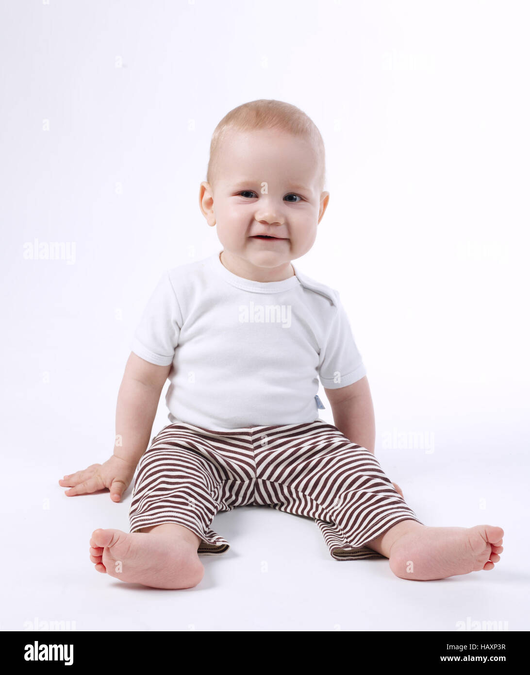cute little boy on white background Stock Photo - Alamy