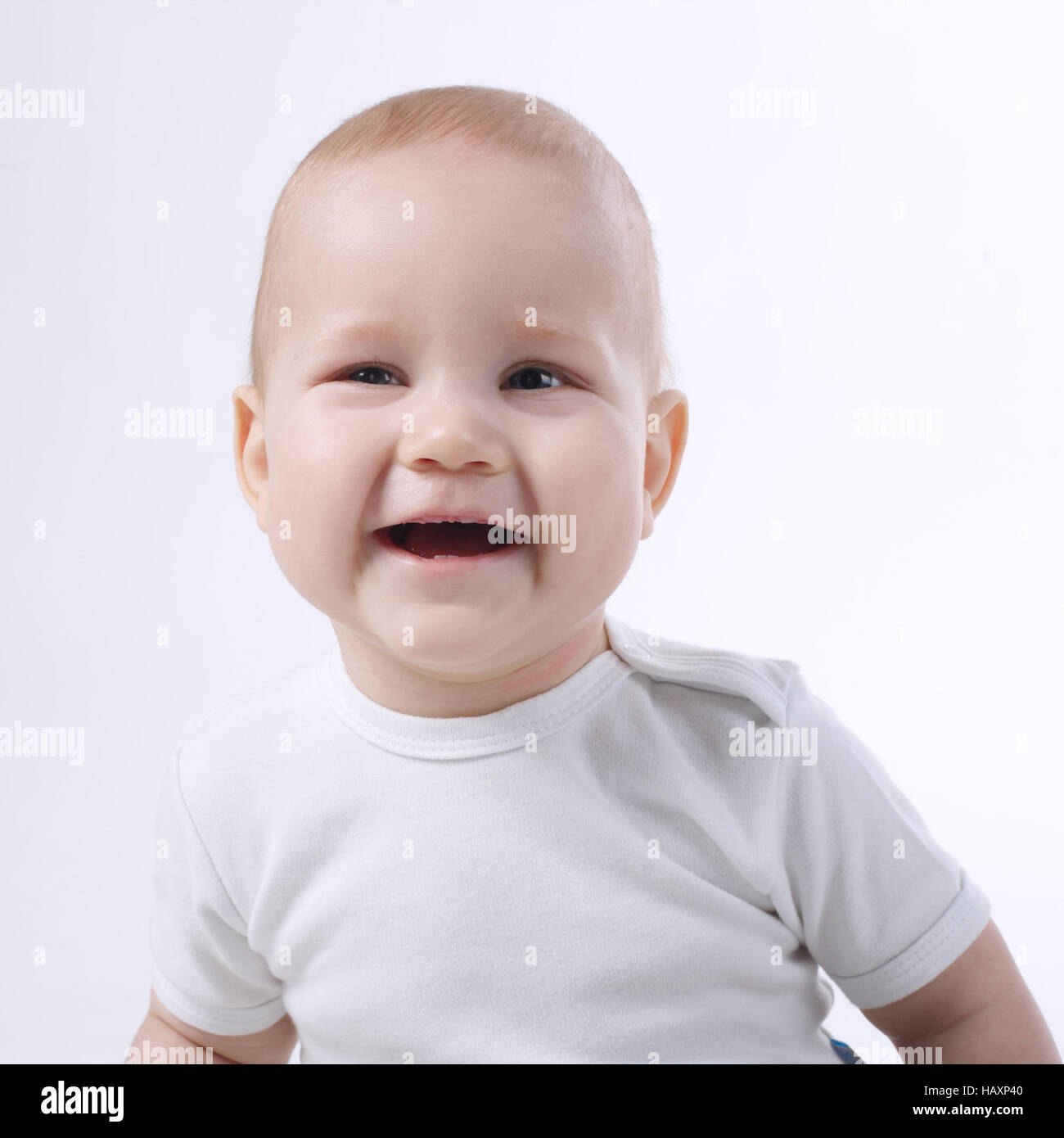 cute little boy on white background Stock Photo - Alamy