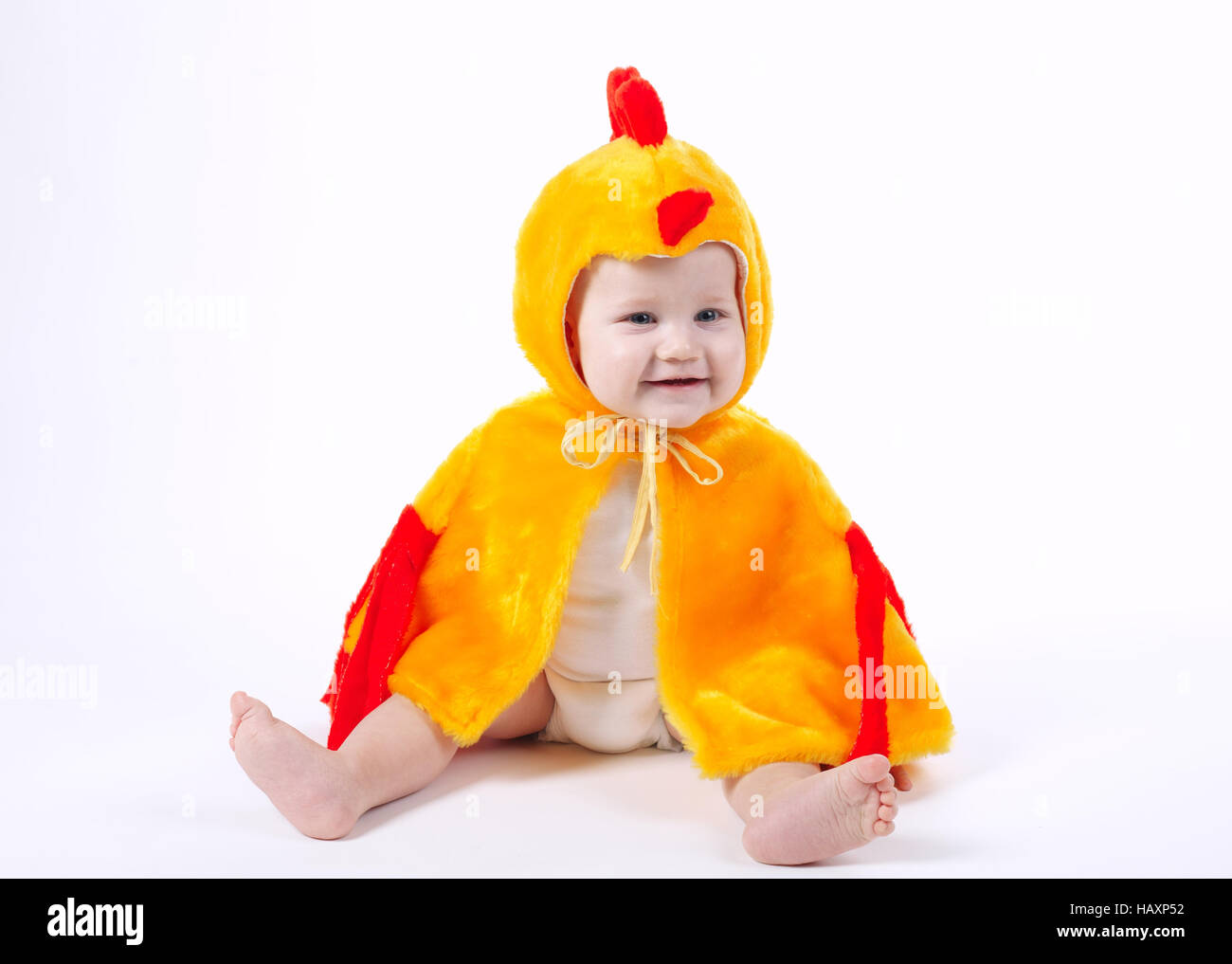 little funny boy in chicken costume Stock Photo - Alamy