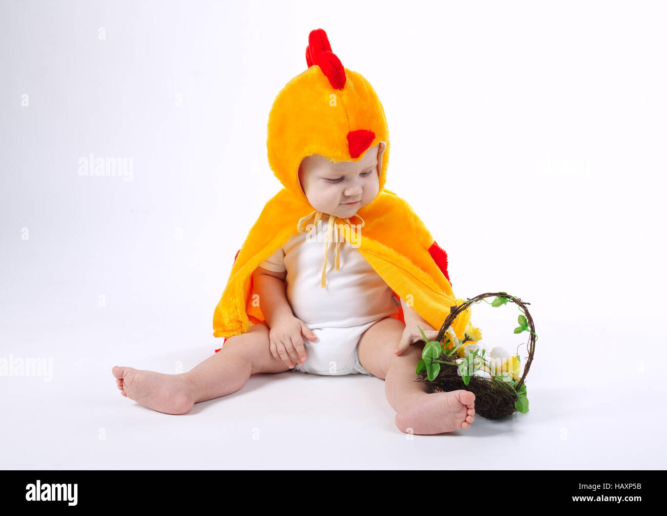 little funny boy in chicken costume Stock Photo - Alamy