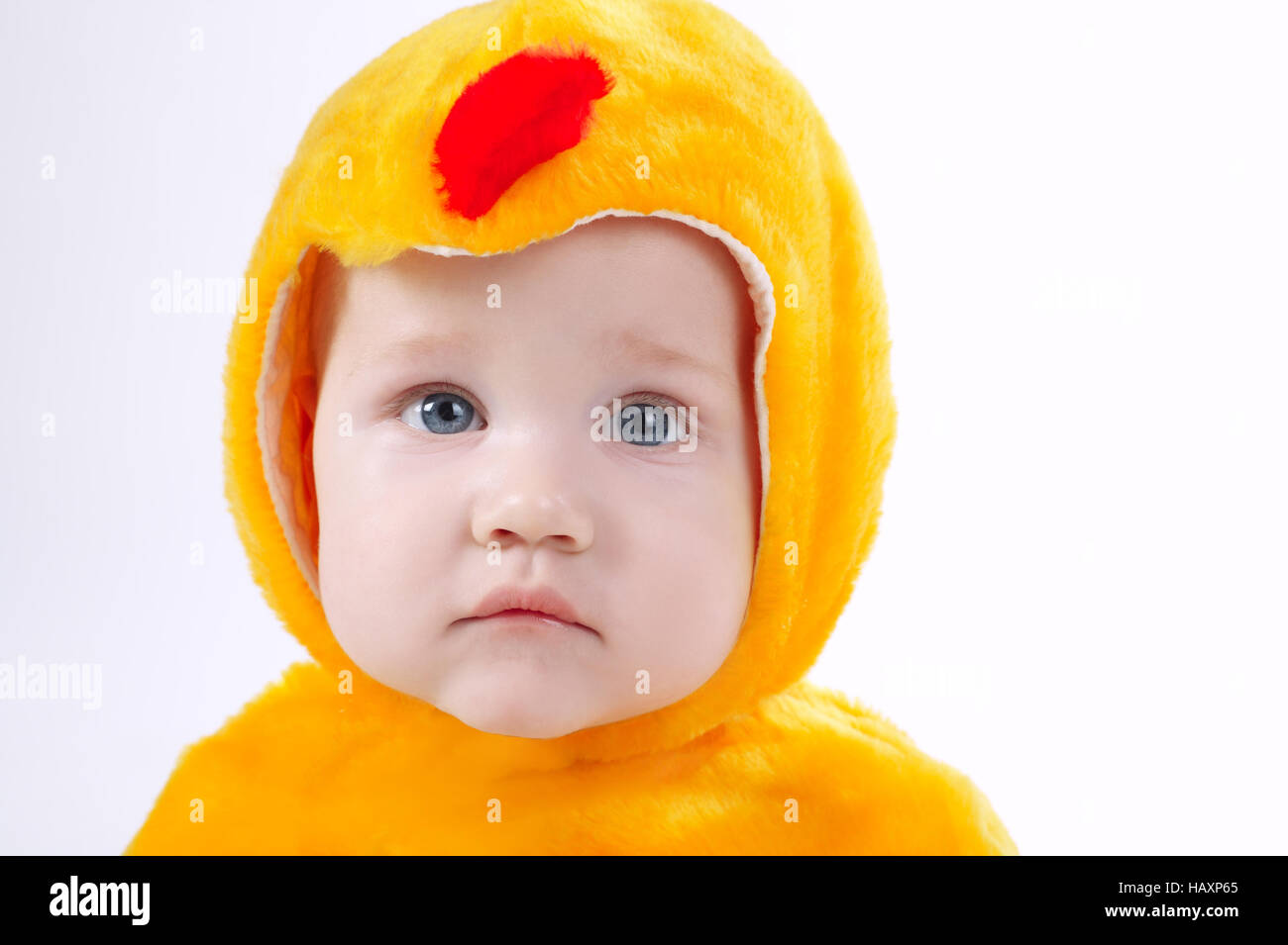 little funny boy in chicken costume Stock Photo - Alamy