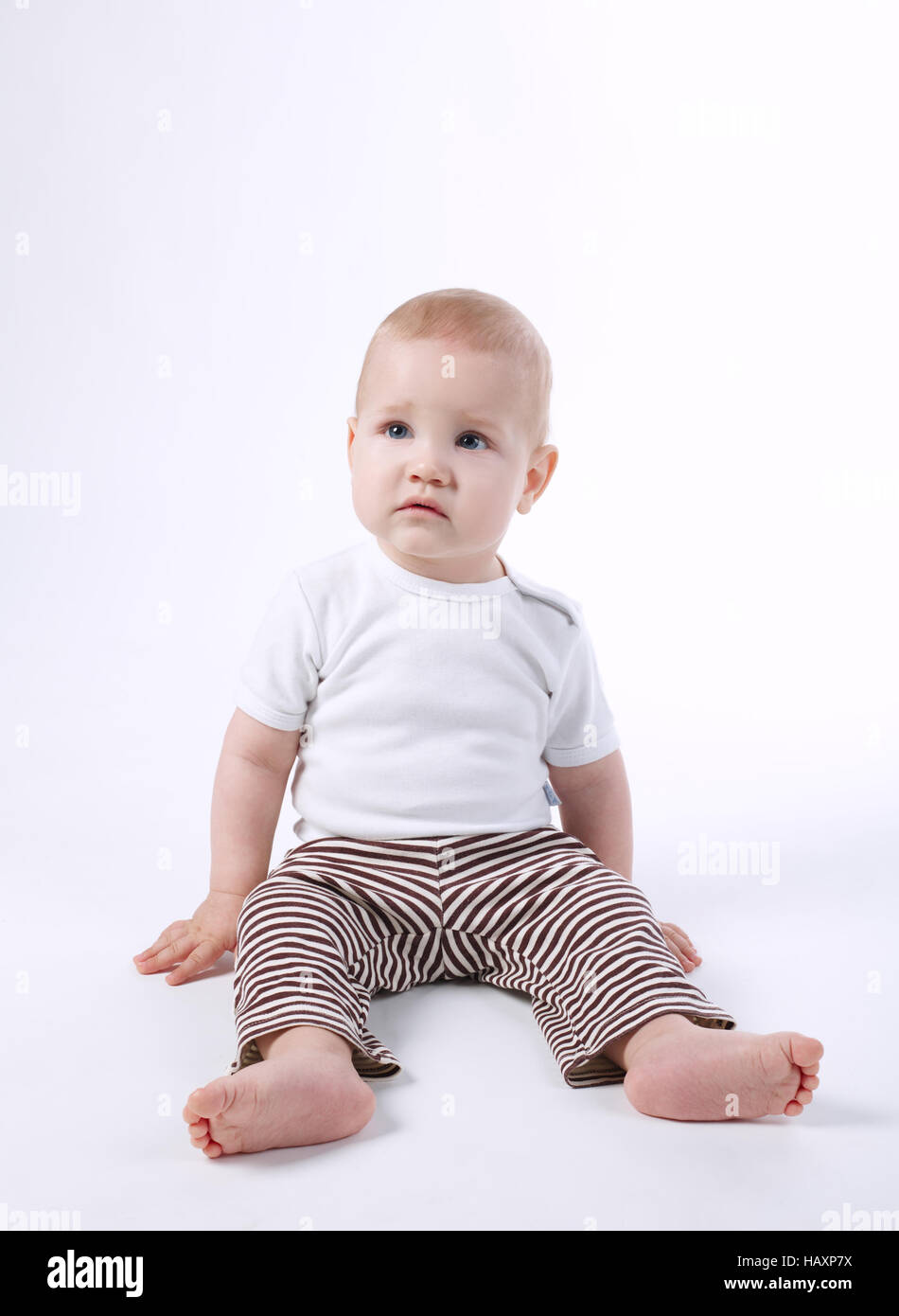 cute little boy on white background Stock Photo - Alamy