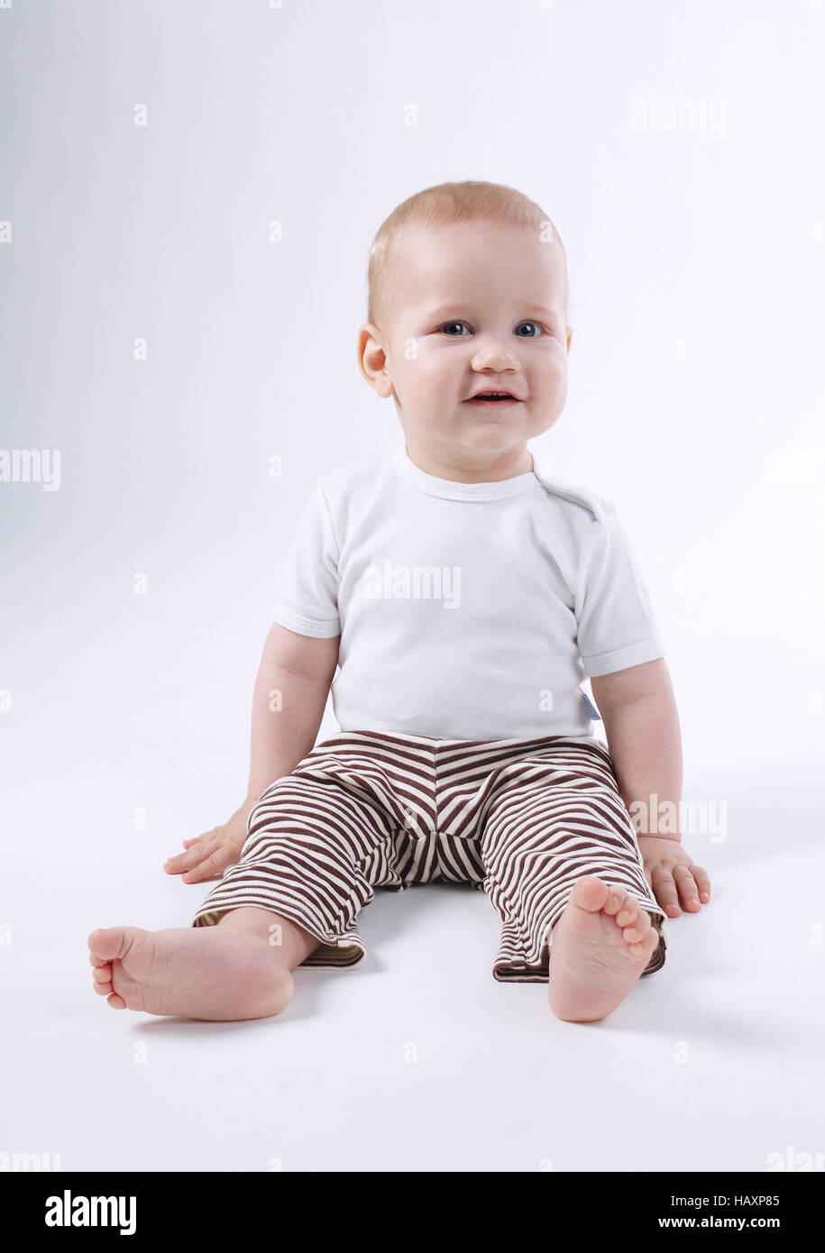 cute little boy on white background Stock Photo - Alamy