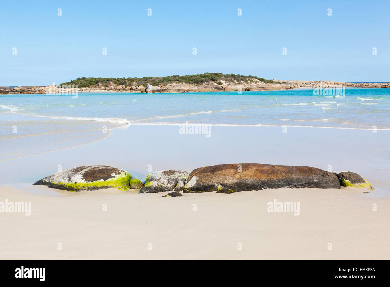 The beach at Madfish Bay in William Bay National Park, near the town of ...