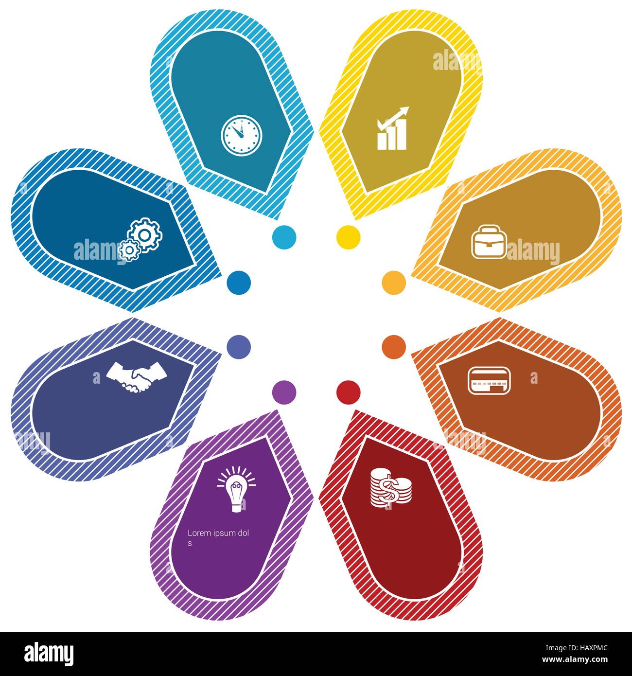 Circle diagram template seven Stock Vector Images - Alamy