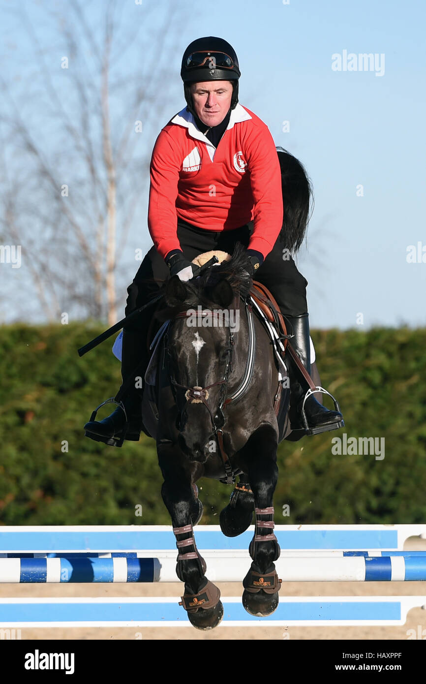 AP McCoy during a lesson in showjumping with Olympic gold medallist ...