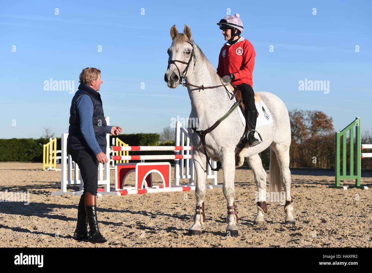 Victoria Pendleton during a lesson in showjumping with Olympic gold ...