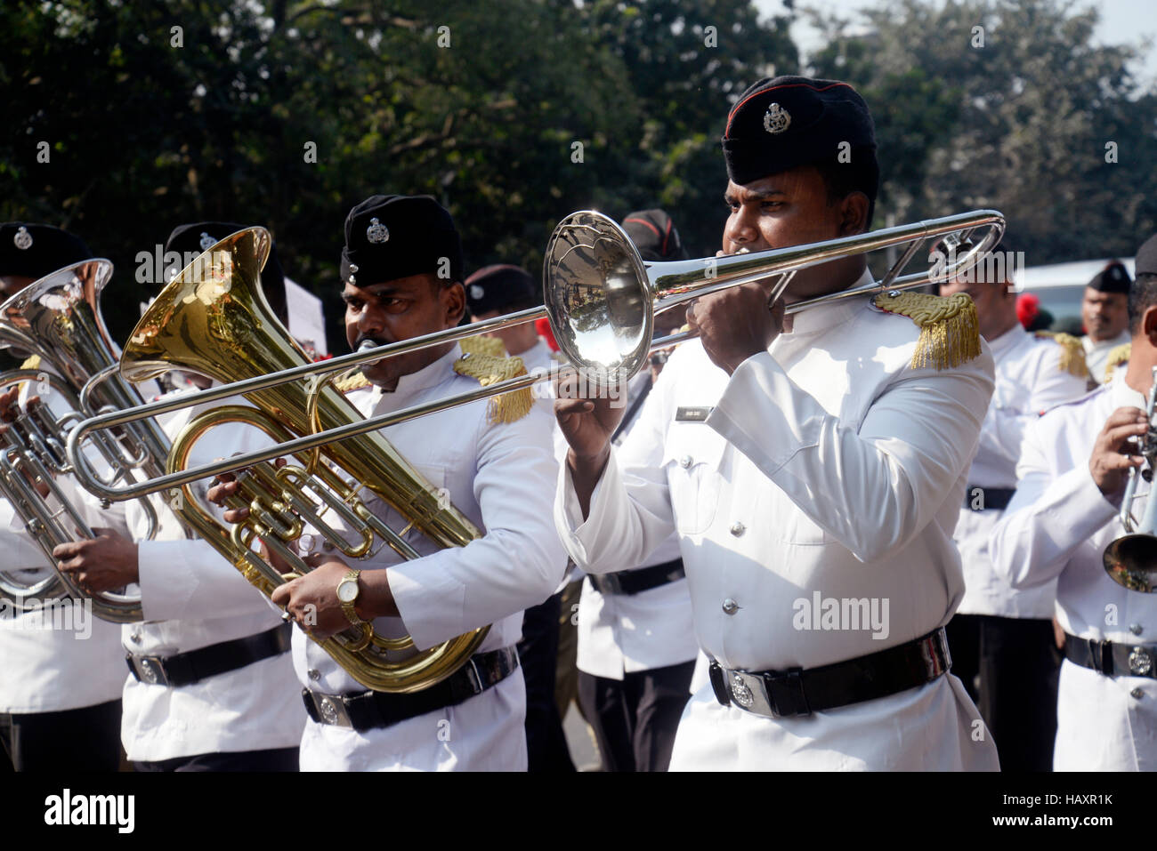 Kolkata, India. 03rd Dec, 2016. Kolkata Police band perform during the ...