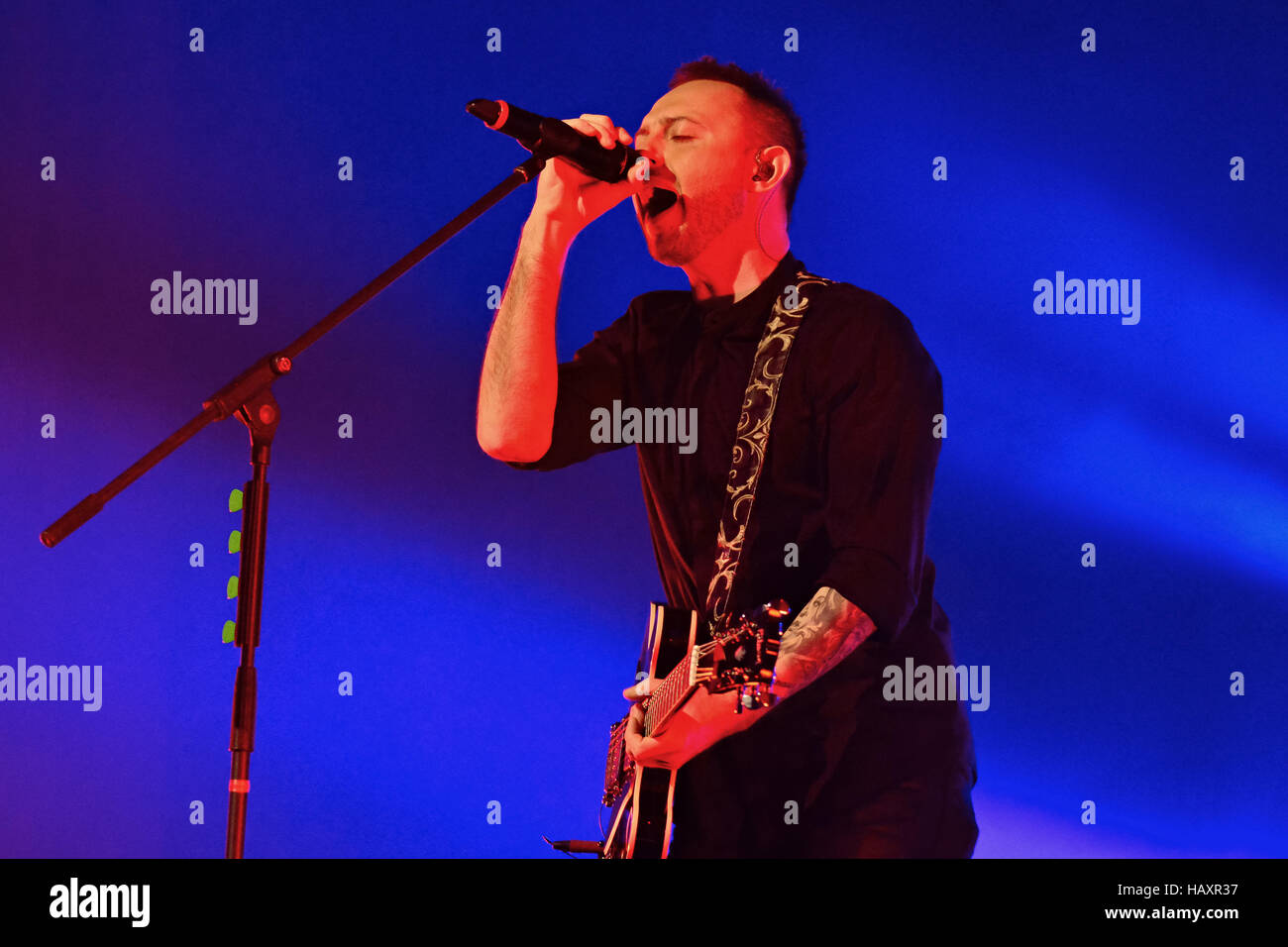 Kyiv, Ukraine. 2nd Dec, 2016. Roman Bilyk, soloist of the russian rock ...