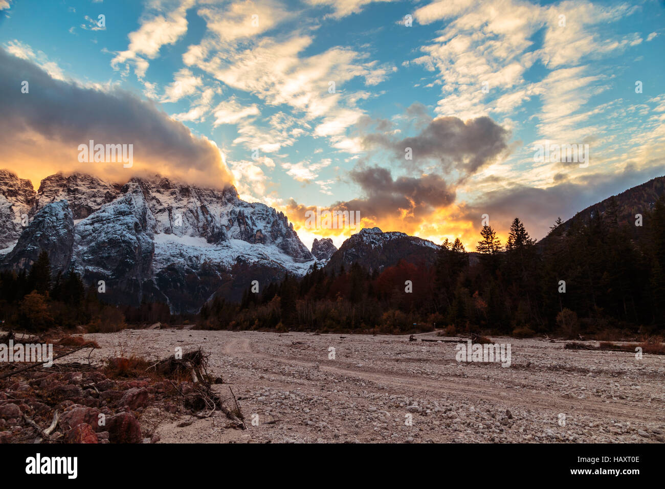 sunset in the valley in a colorful autumn evening Stock Photo - Alamy