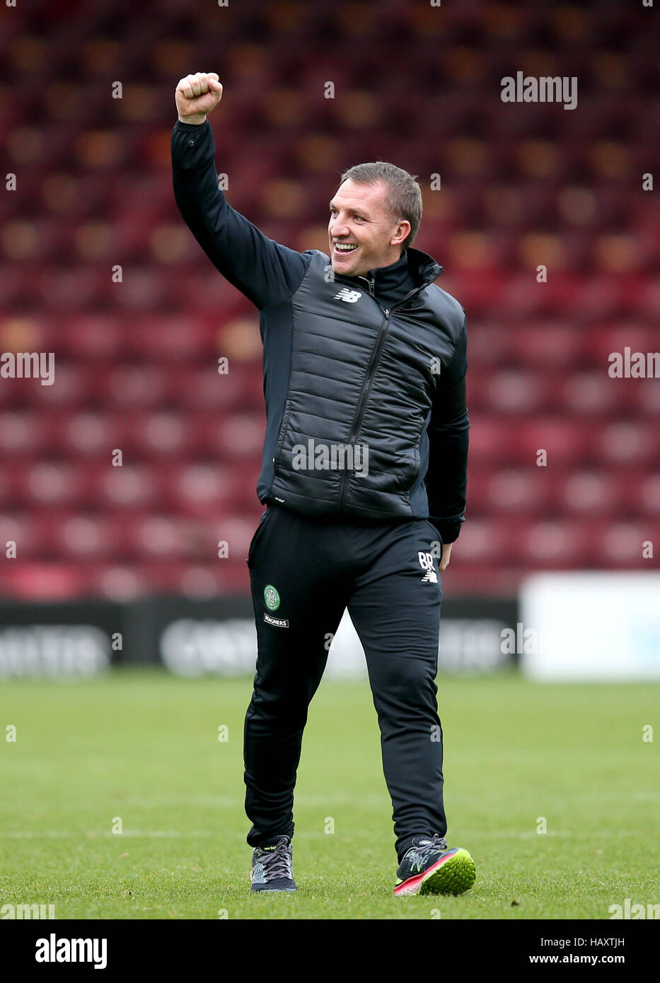 Celtic manager Brendan Rodgers celebrates his side's victory after the ...