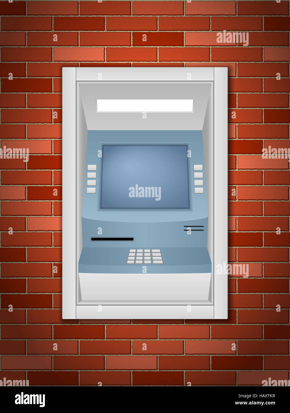 ATM machine on a brick wall Stock Photo - Alamy