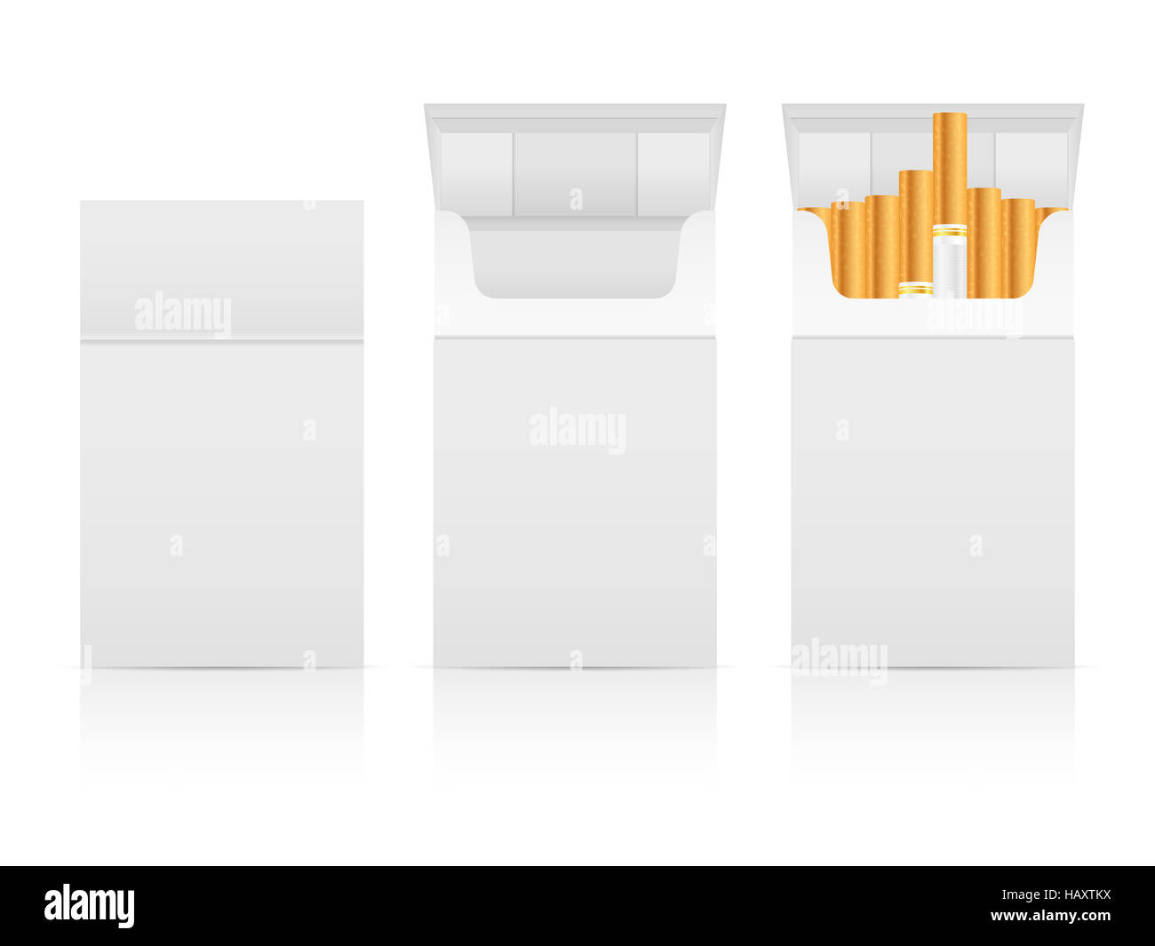 Cigarette box set on a white background Stock Photo - Alamy
