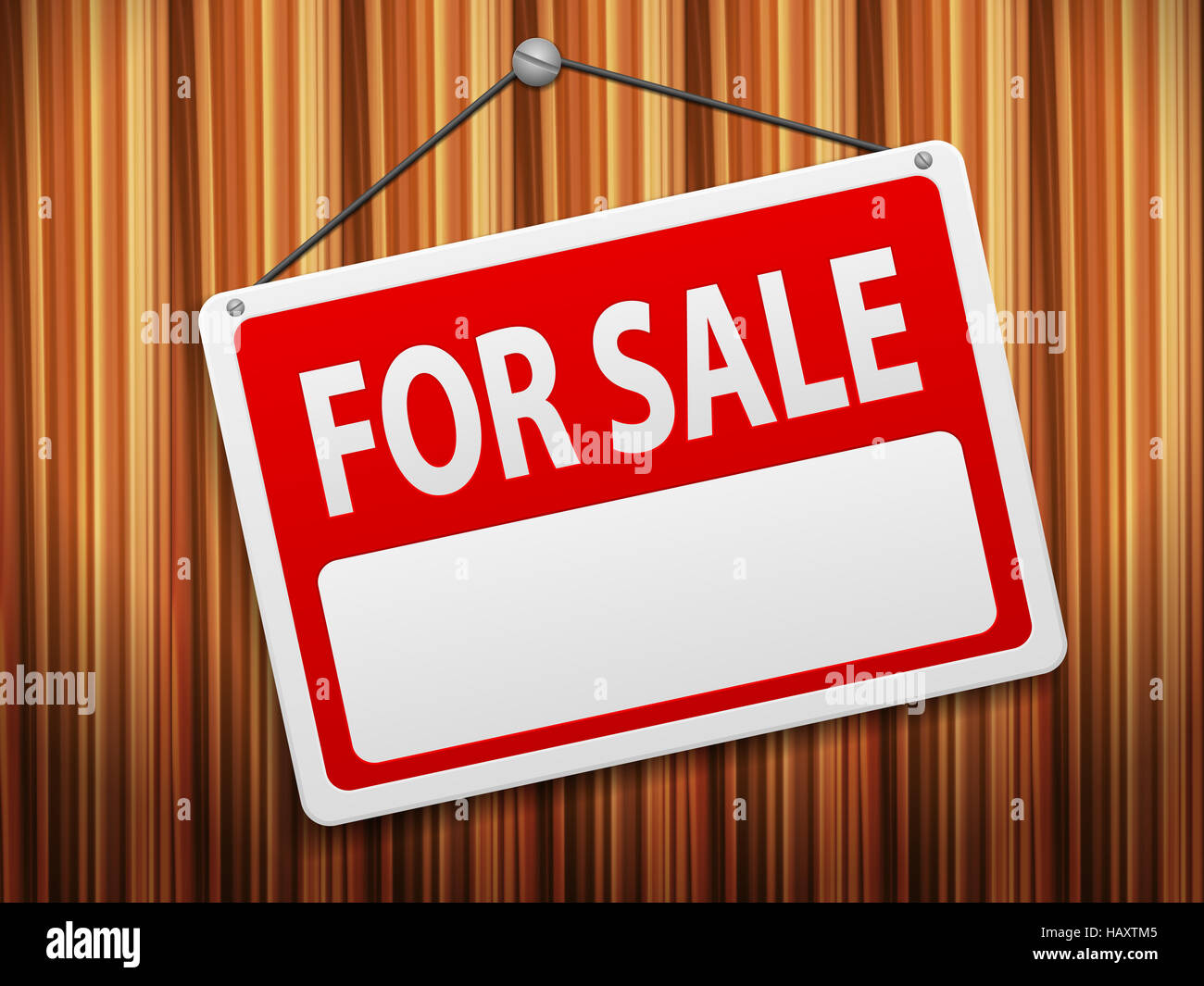 For sale sign board on wood background Stock Photo - Alamy