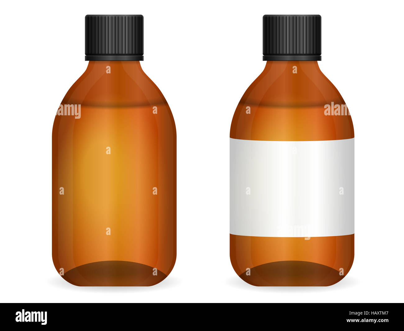 Glass medical bottle set on a white background Stock Photo - Alamy