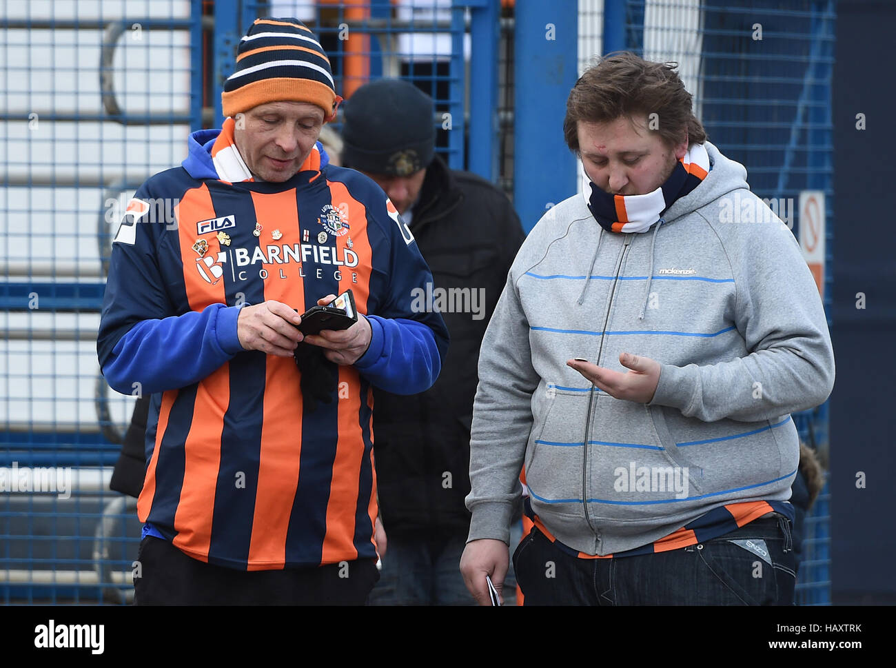 Luton Town fans outside the stadium before the Emirates FA Cup, Second ...