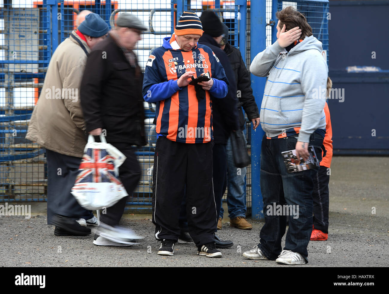 Luton Town fans outside the stadium before the Emirates FA Cup, Second ...