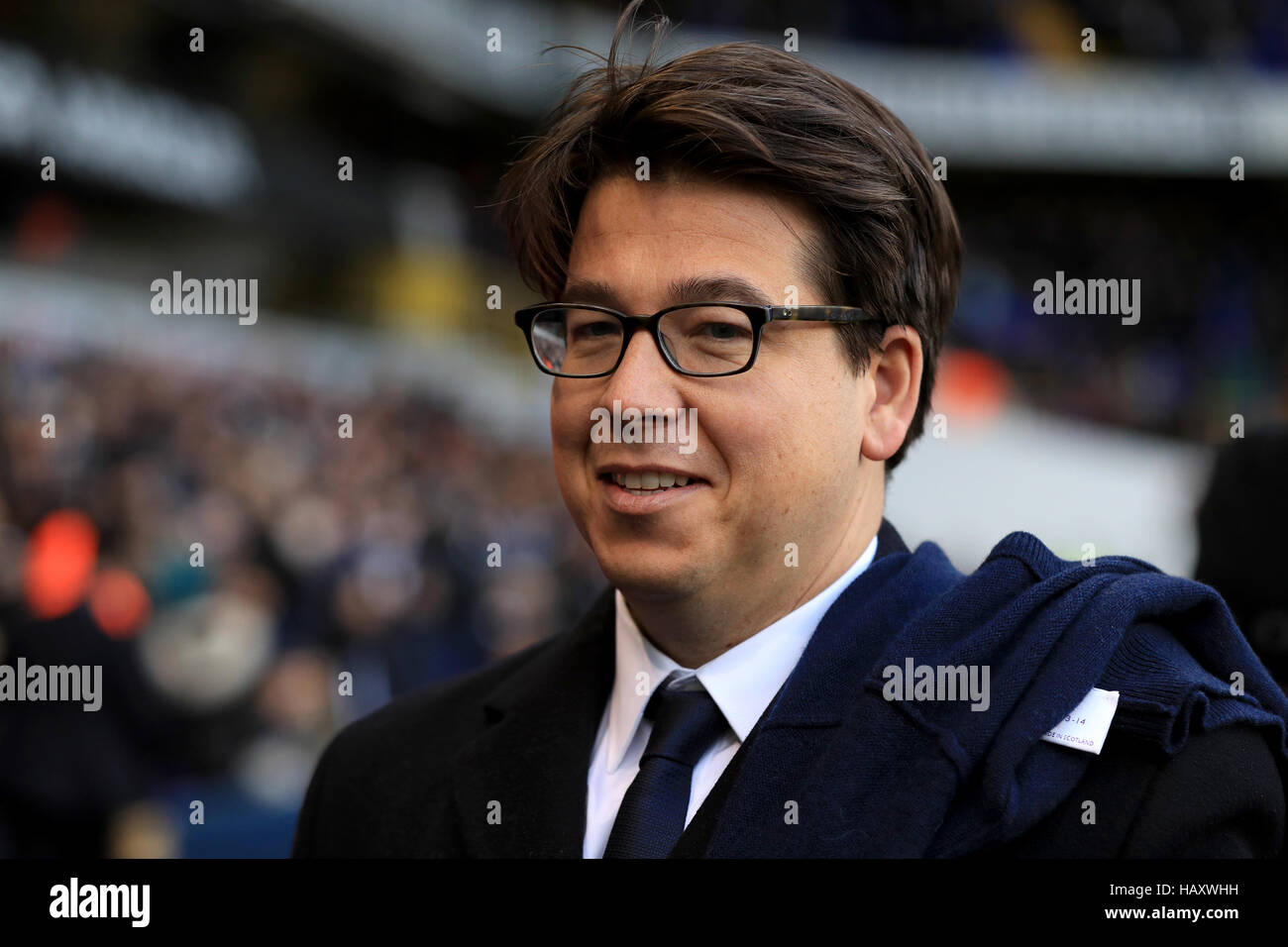 Michael McIntyre is seen during the Premier League match at White Hart ...