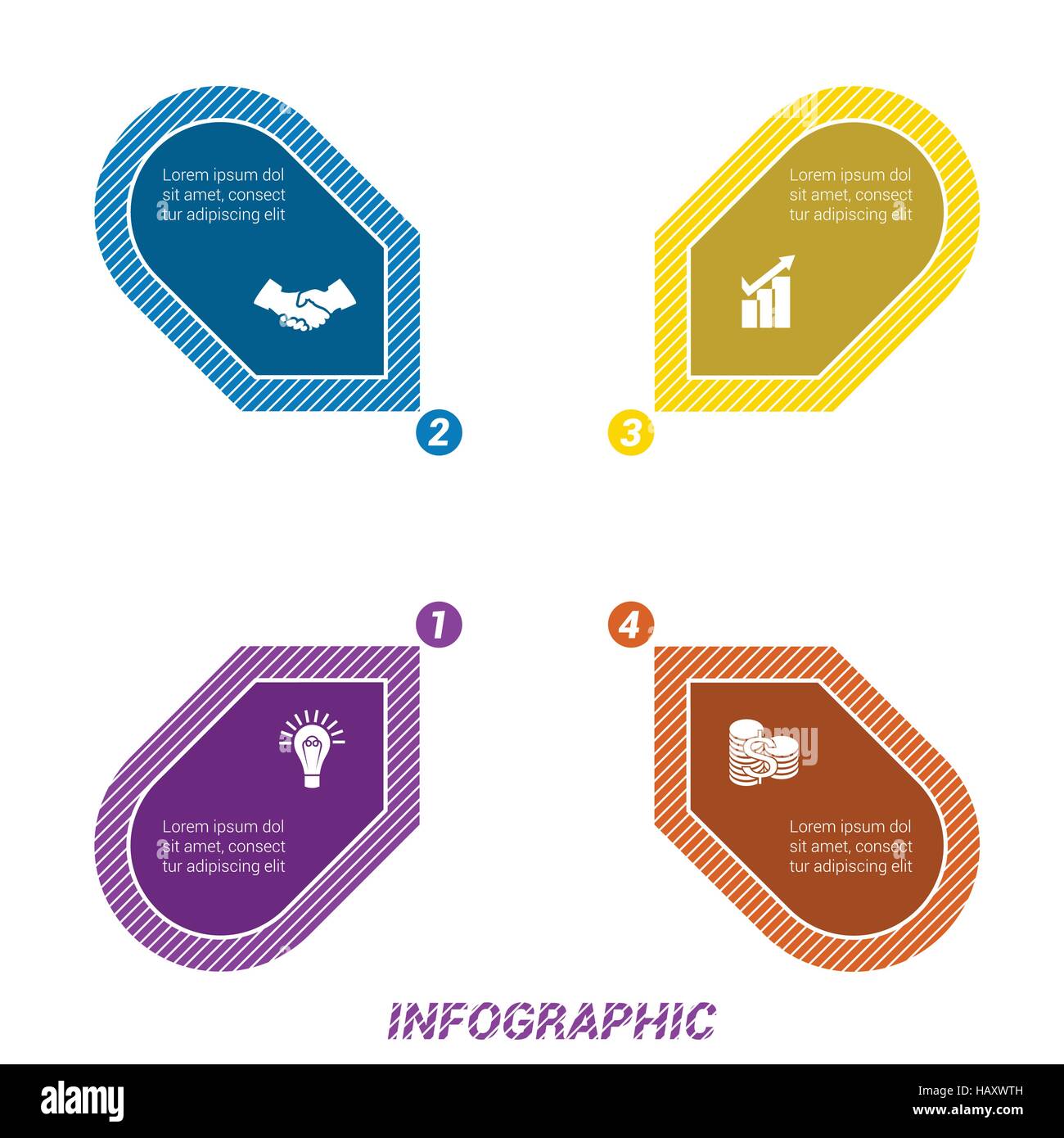 Pointing inside the circle template for infographic numbered four ...