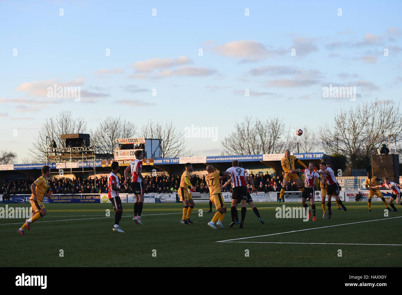 Sutton United's Nicky Bailey heads for goal during the Emirates FA Cup ...