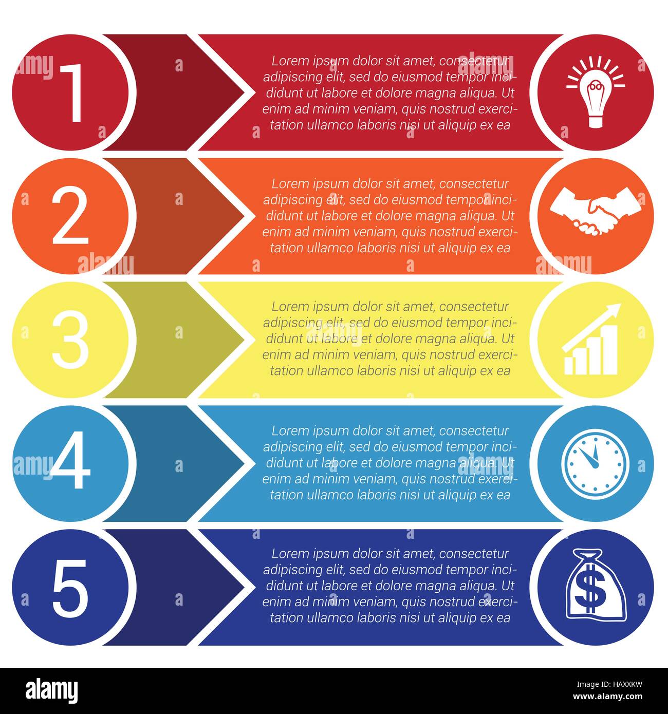 Process 5 step arrows Stock Vector Images - Alamy