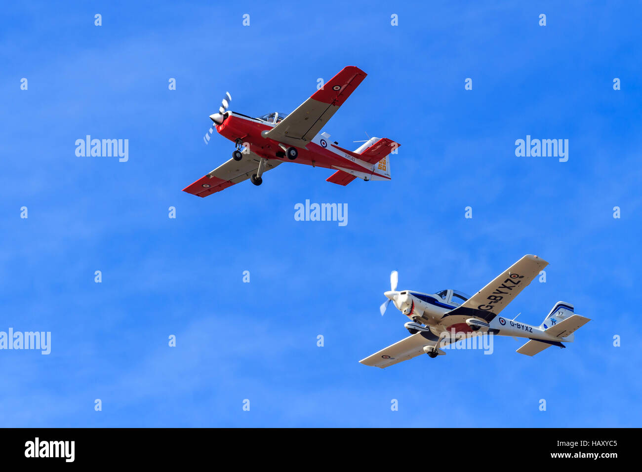 The RAF Scottish Aviation Bulldog T.1 and GROB G115 Tutor aircraft ...