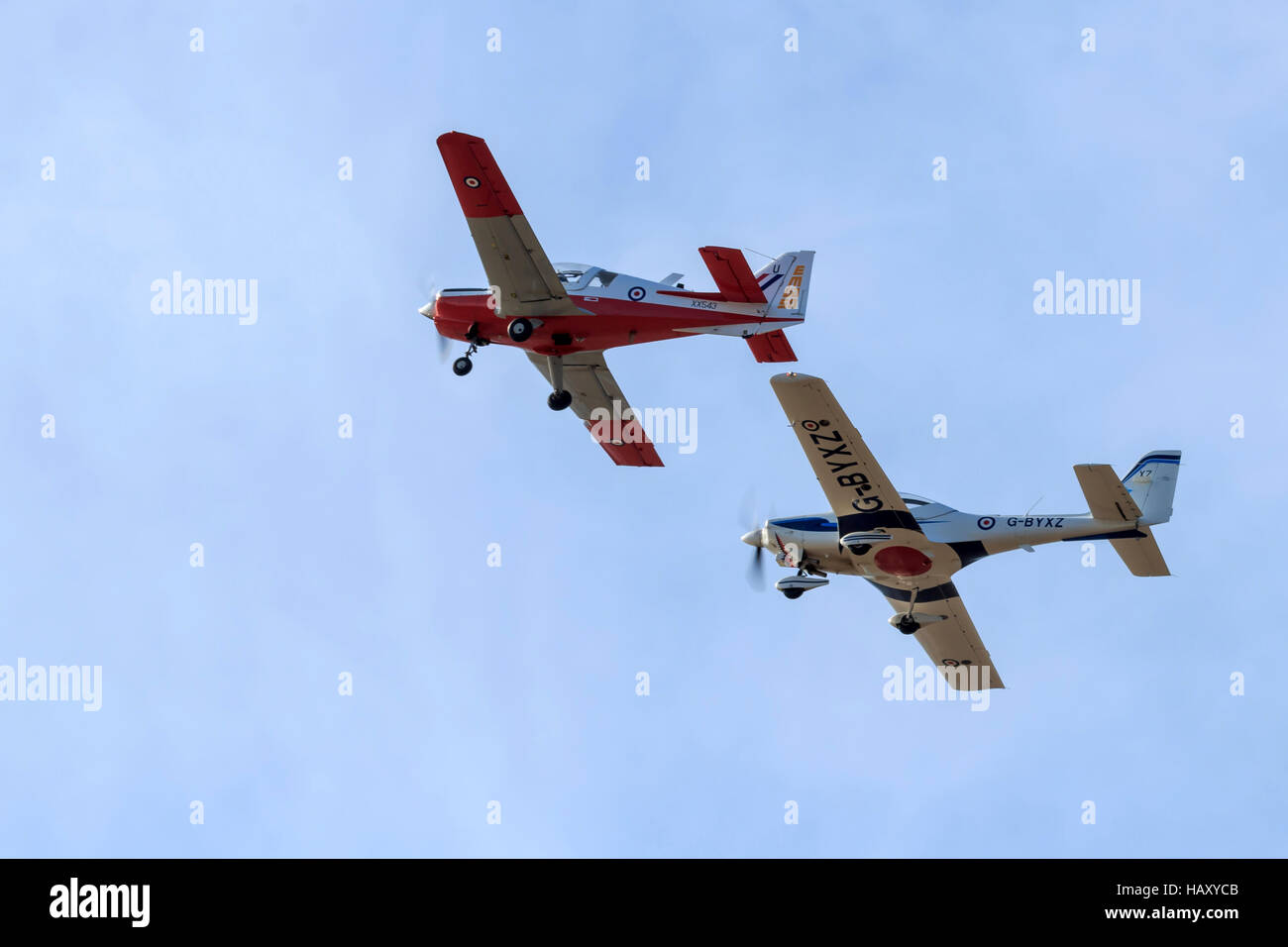 The RAF Scottish Aviation Bulldog T.1 and GROB G115 Tutor aircraft ...