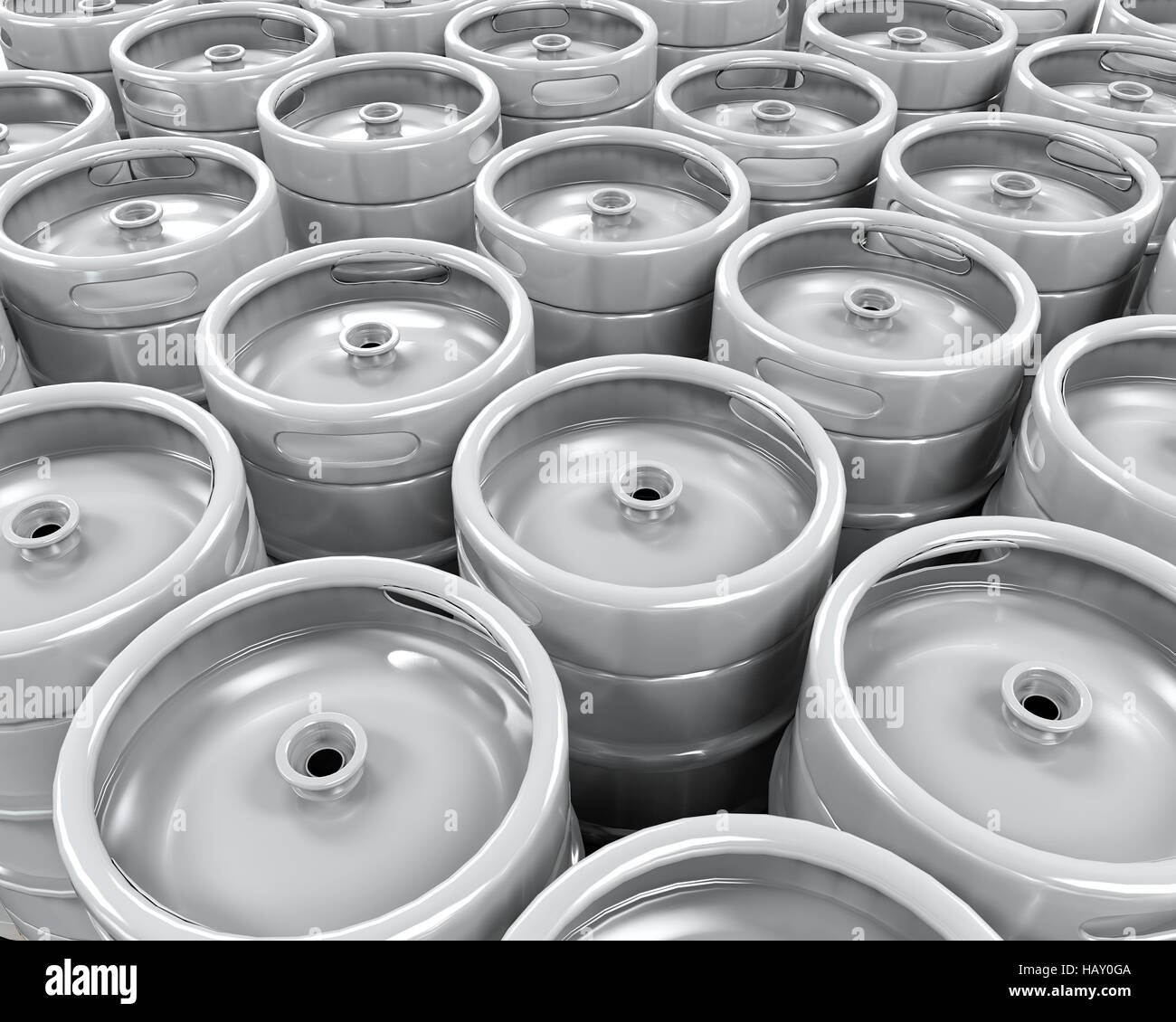 Metal Beer Kegs Stock Photo - Alamy