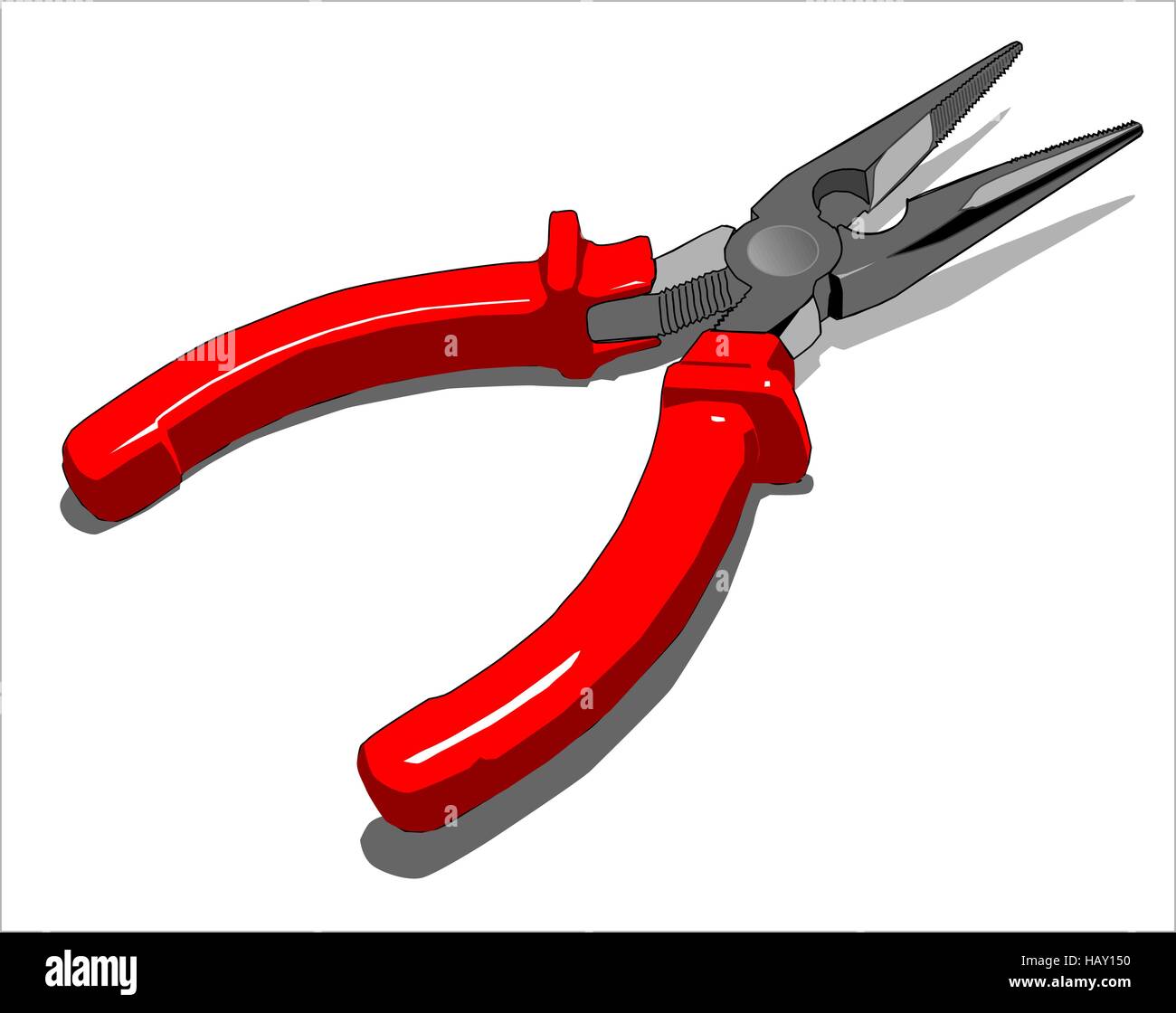 Red pliers manual tool Cut Out Stock Images & Pictures - Alamy