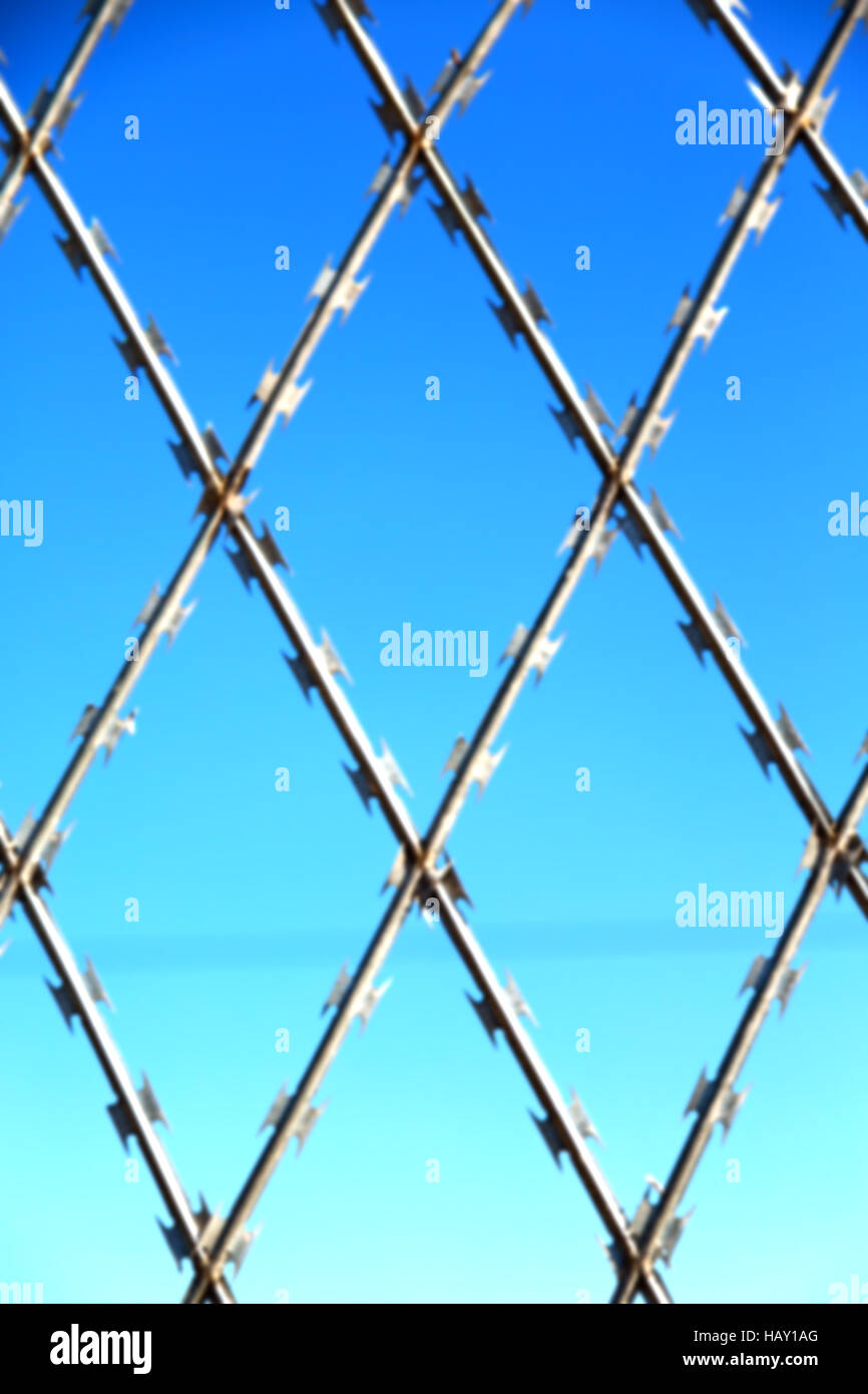 abstract razor wire in the clear sky like background texture Stock ...