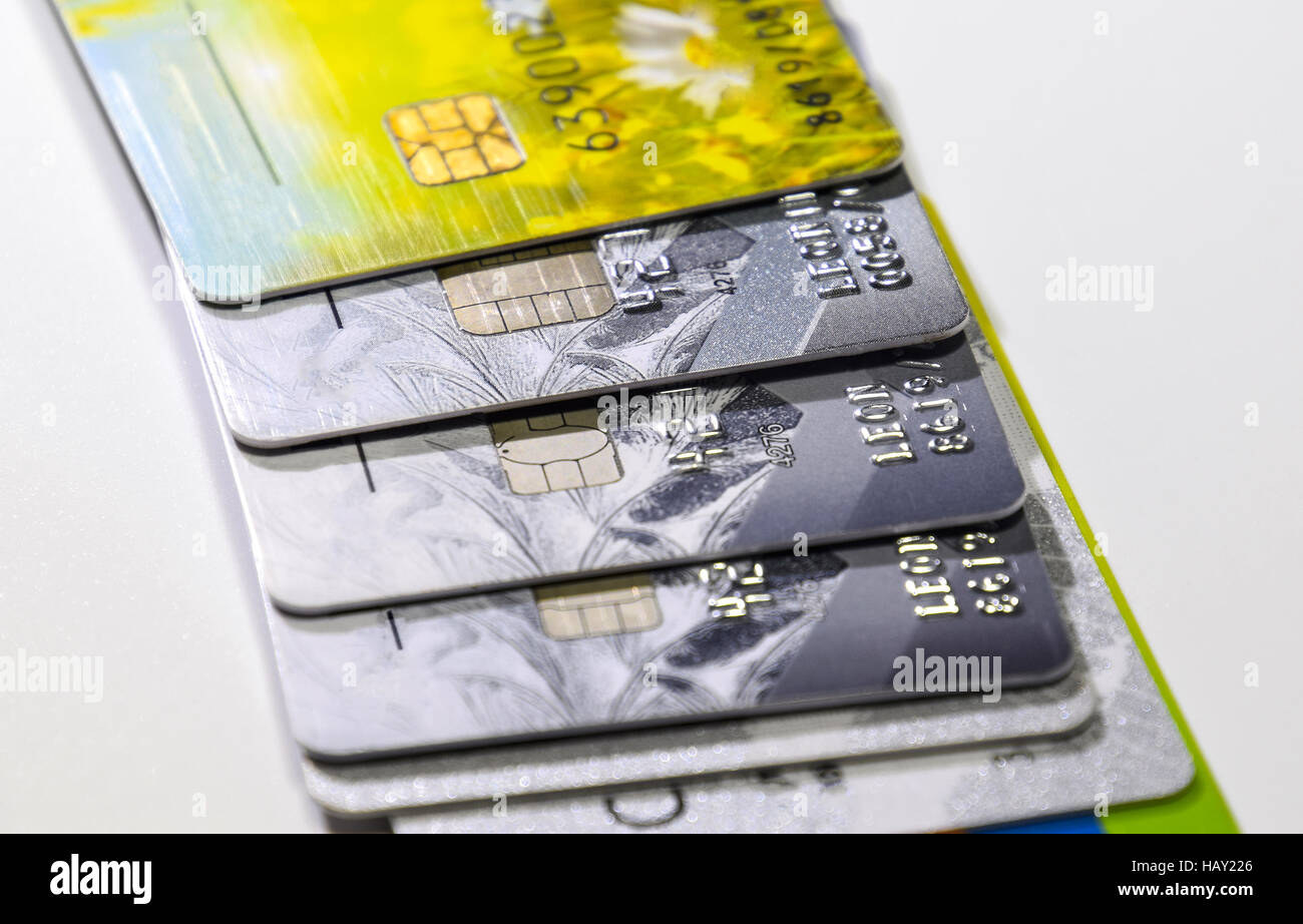 Bank cards. Modern financial instrument of cashless payment Stock Photo ...