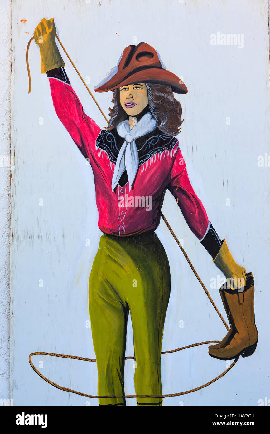 Western cowgirl painting hi-res stock photography and images - Alamy