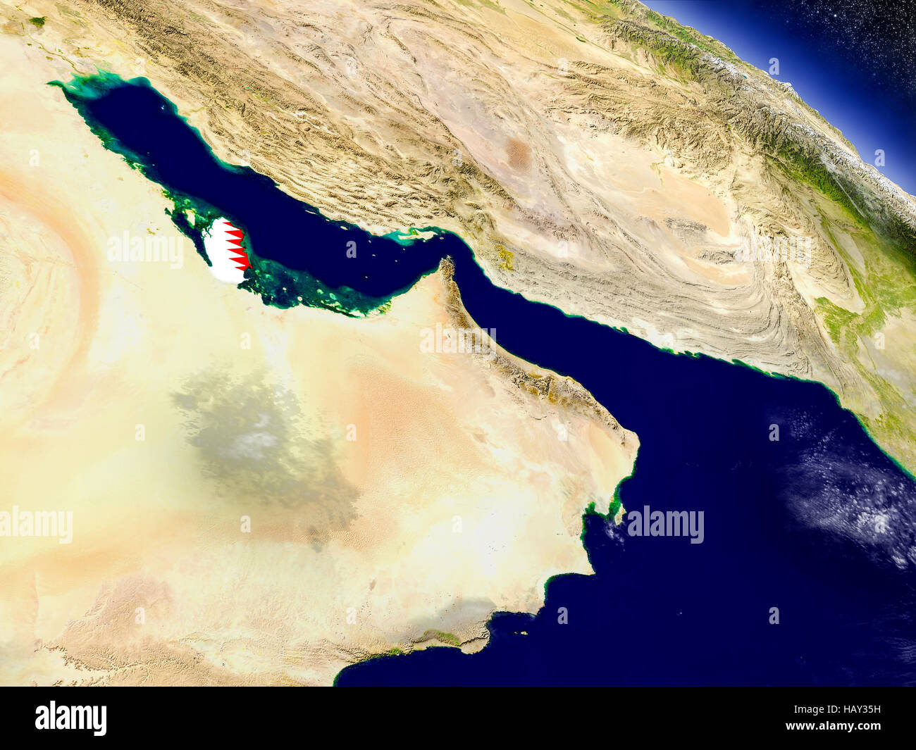 Physical map of qatar hi-res stock photography and images - Alamy