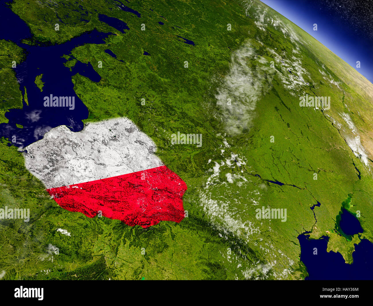 Map satellite geography poland hi-res stock photography and images - Alamy