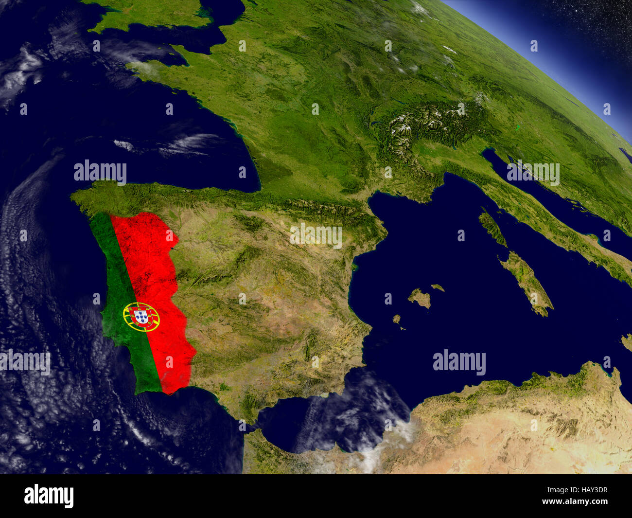 Map satellite geography portugal hi-res stock photography and images ...
