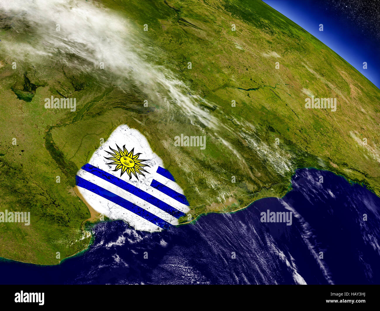Uruguay map satellite geography hi-res stock photography and images - Alamy