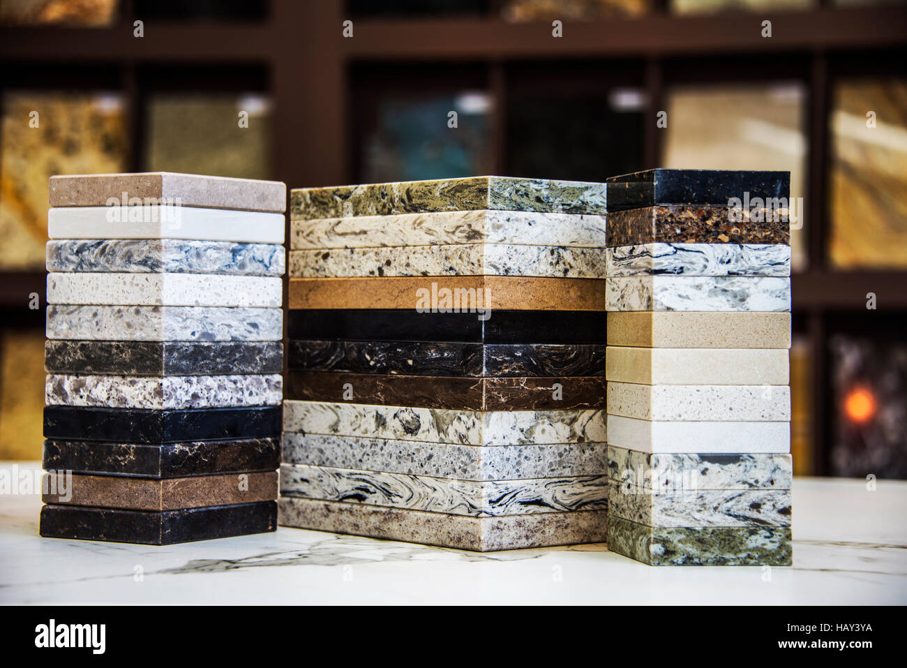 Kitchen countertop for modern design, made of granite and marble tiles ...