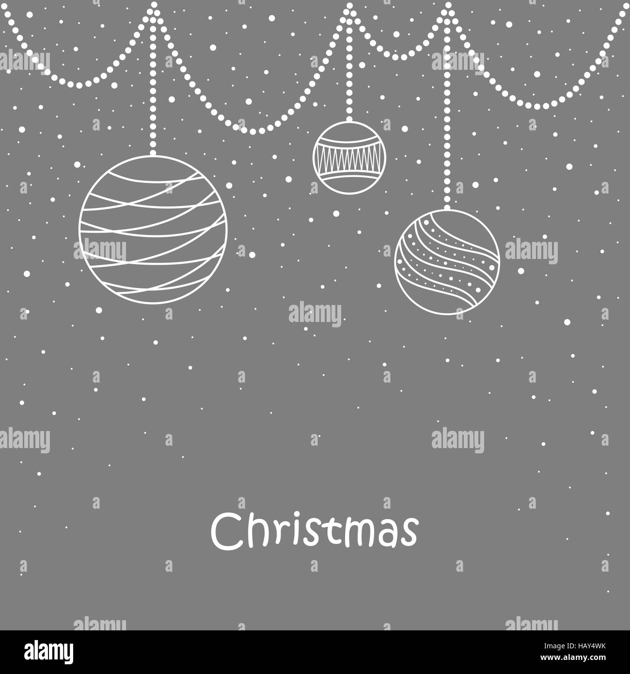 Christmas tree snowflakes snow Black and White Stock Photos & Images ...